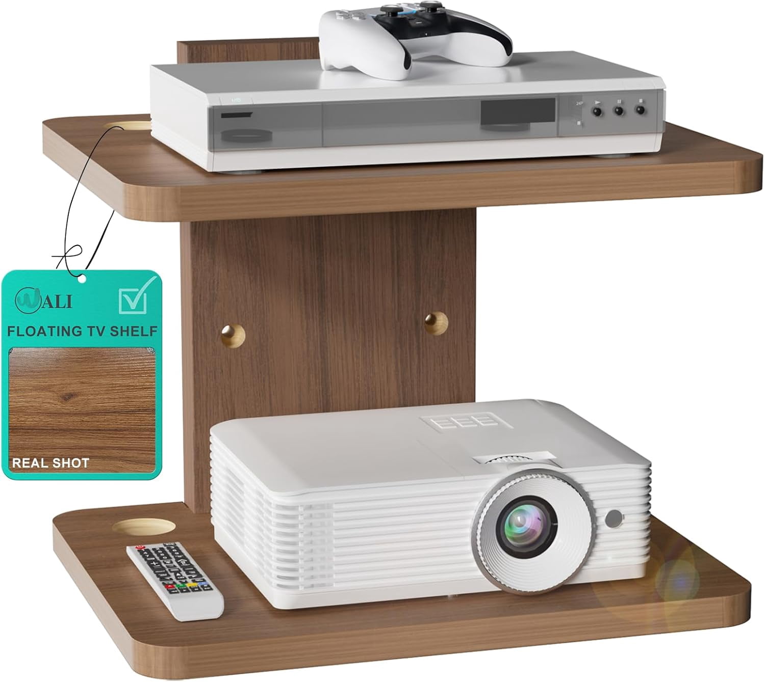 Floating TV Shelf, 1 Tier Projector Shelf for DVD Players, Routers ...