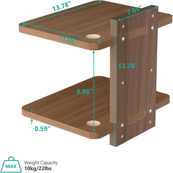 Floating TV Shelf, 2 Tier Projector Shelf for DVD Players, Routers ...