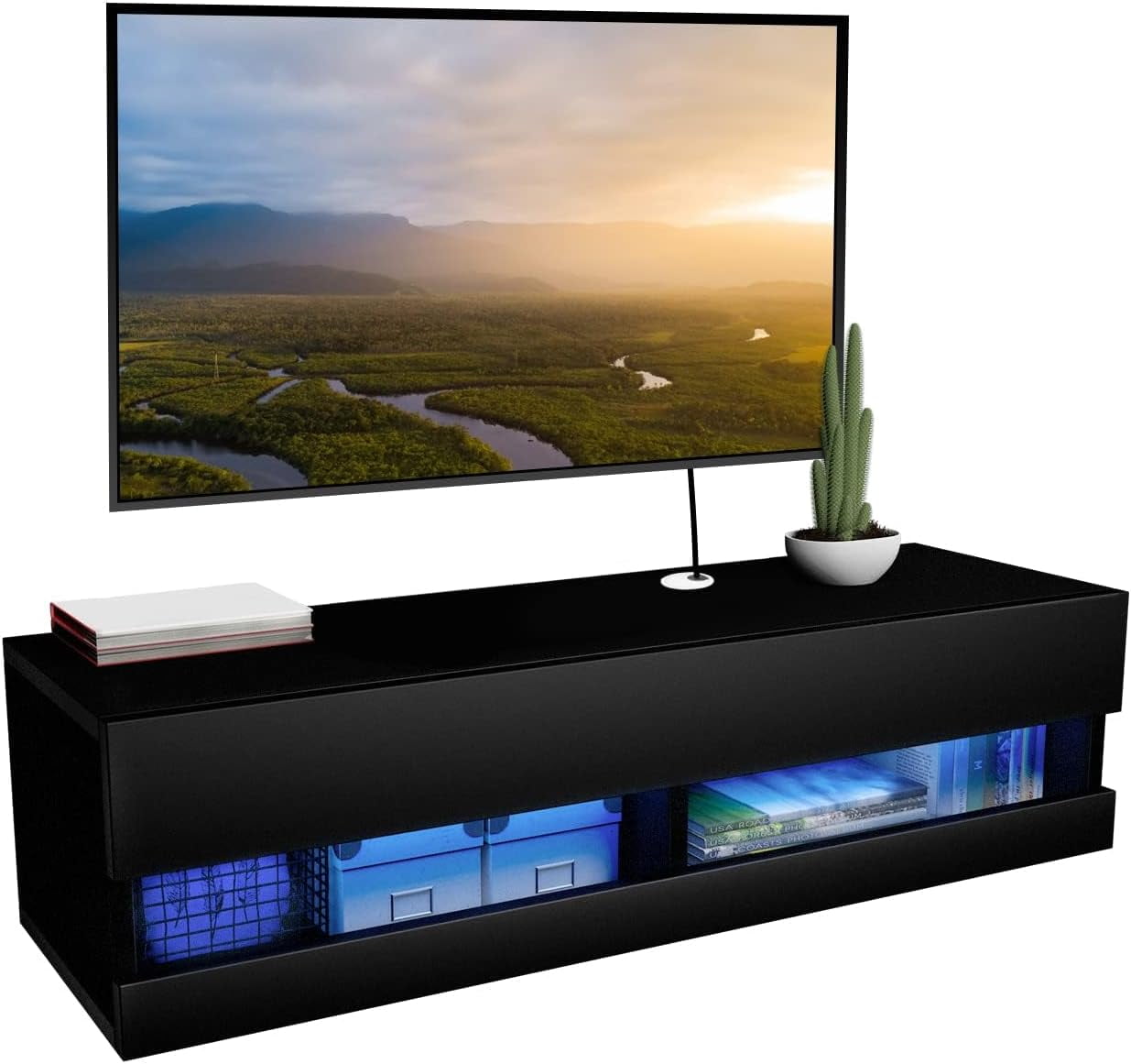 Floating TV Shelf Wall Mounted TV Stand, Floating Entertainment Center ...