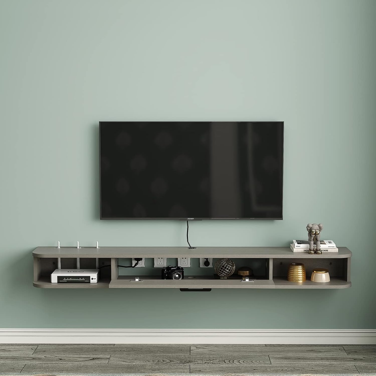 Floating TV Stand,70'' Wall Mounted Floating TV Shelf for TVs up to 75 ...