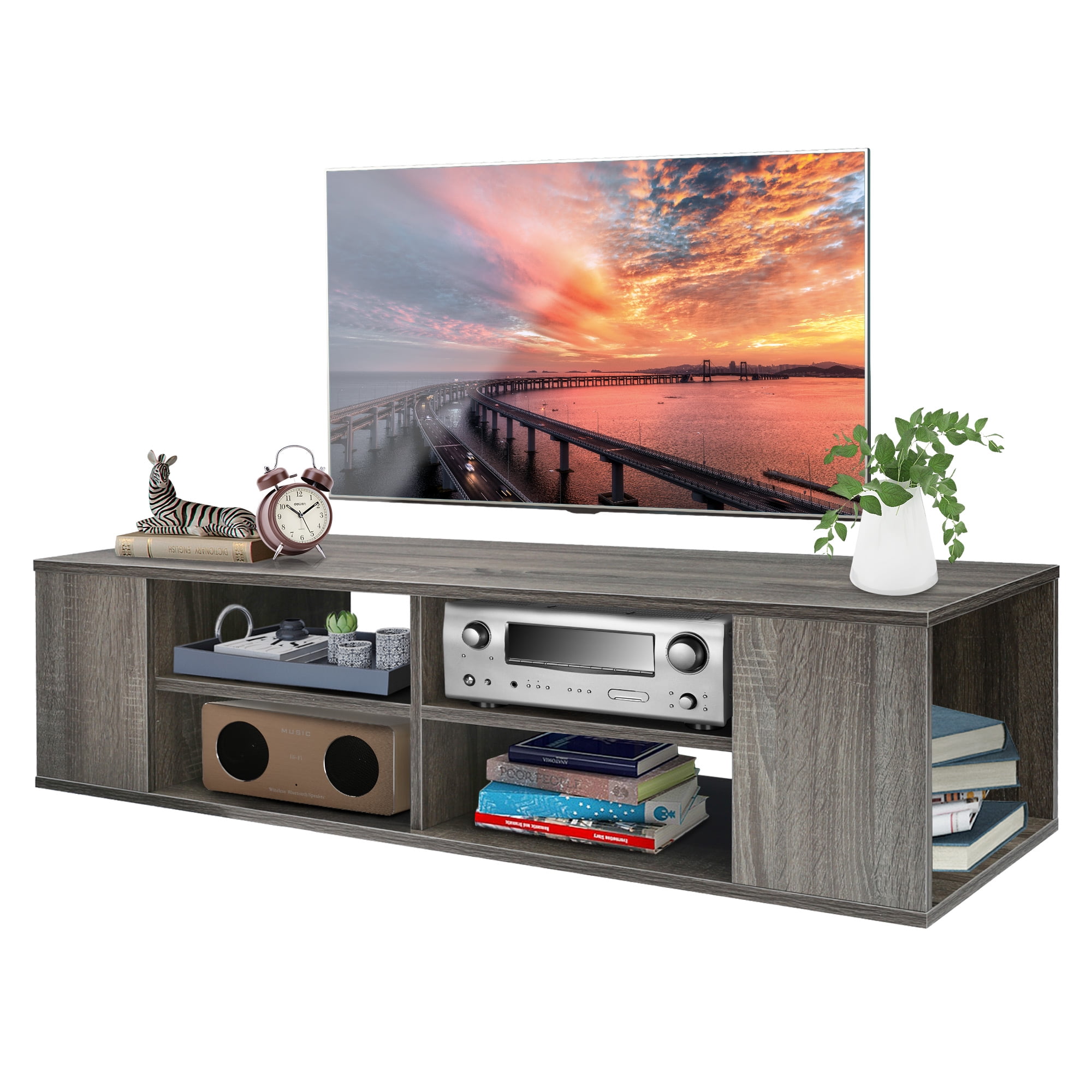Floating TV Stand, Modern Wall Mounted TV Console for 55 inch TV, Media ...