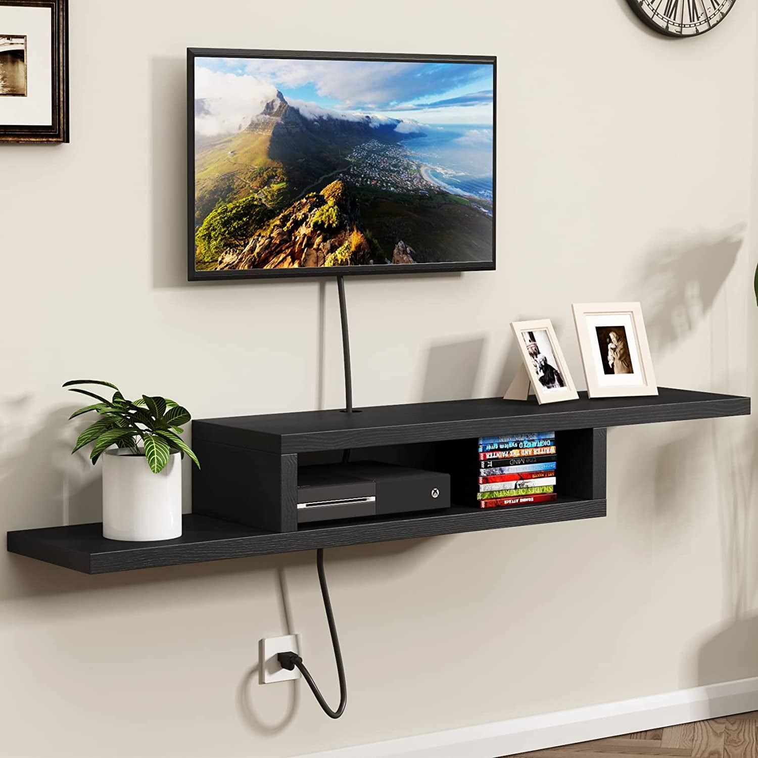 Floating TV Stand Shelf, Wall Mount Entertainment Center, 60” Media ...