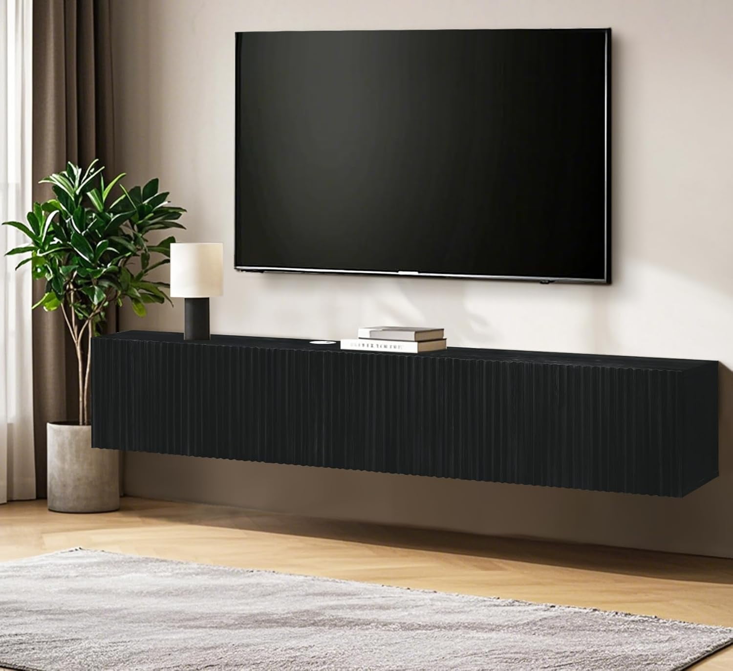 Floating TV Stand Wall Mount Entertainment Center TV Shelf 70.7" Media ...