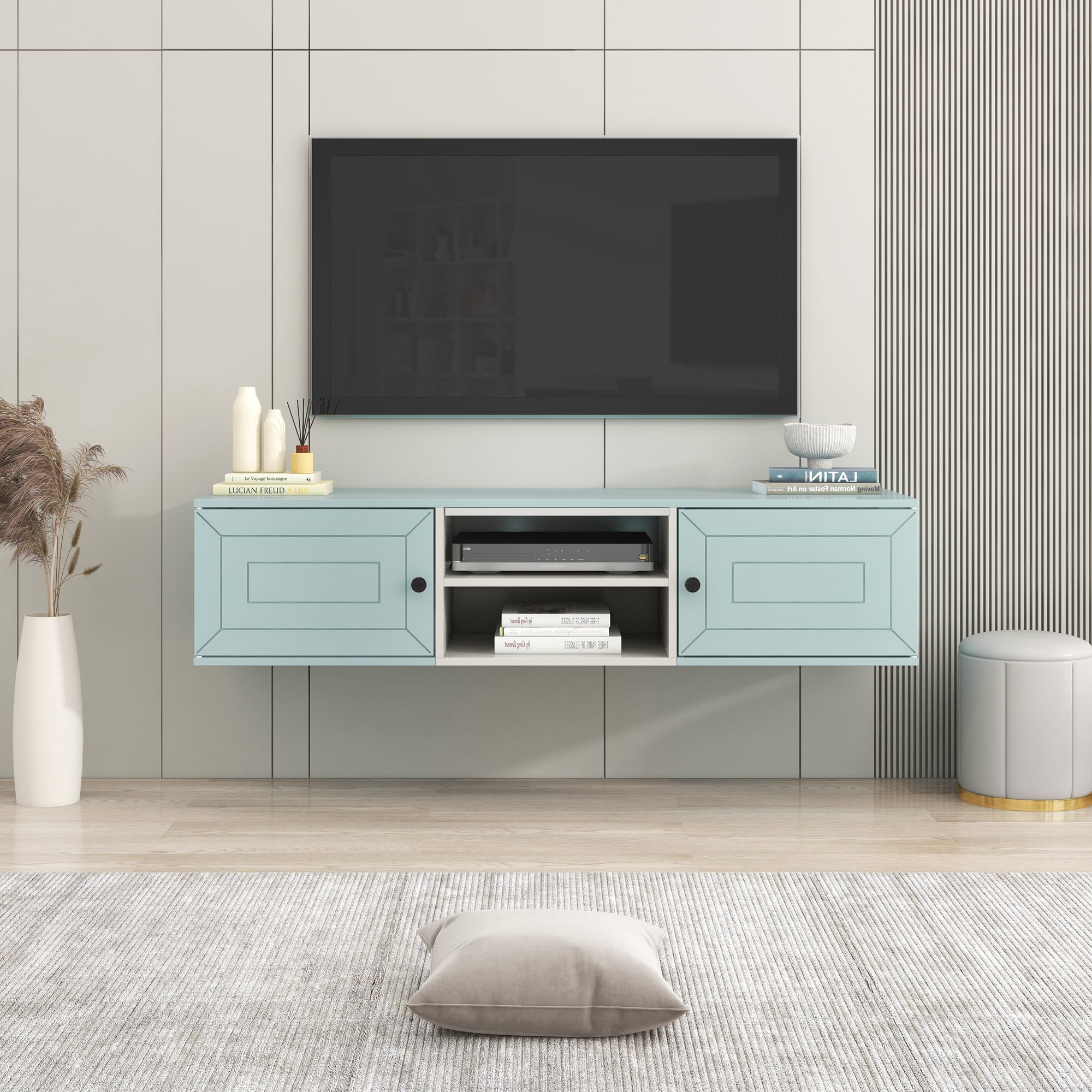 Floating TV Stand,Wall Mounted 60" Floating TV Stand with Adjustable ...