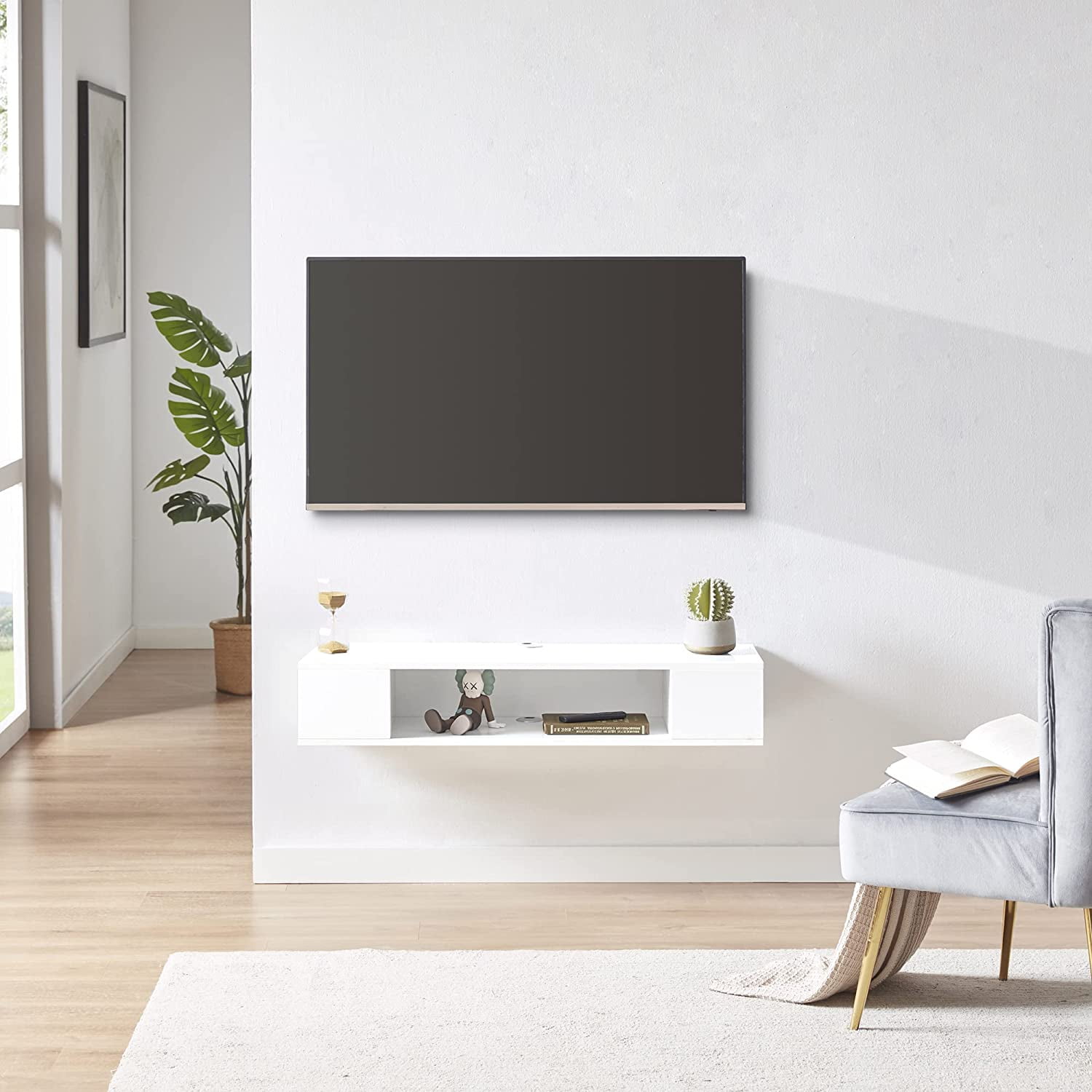 Floating TV Stand, Wall Mounted Entertainment Center and Cabinet Shelf ...