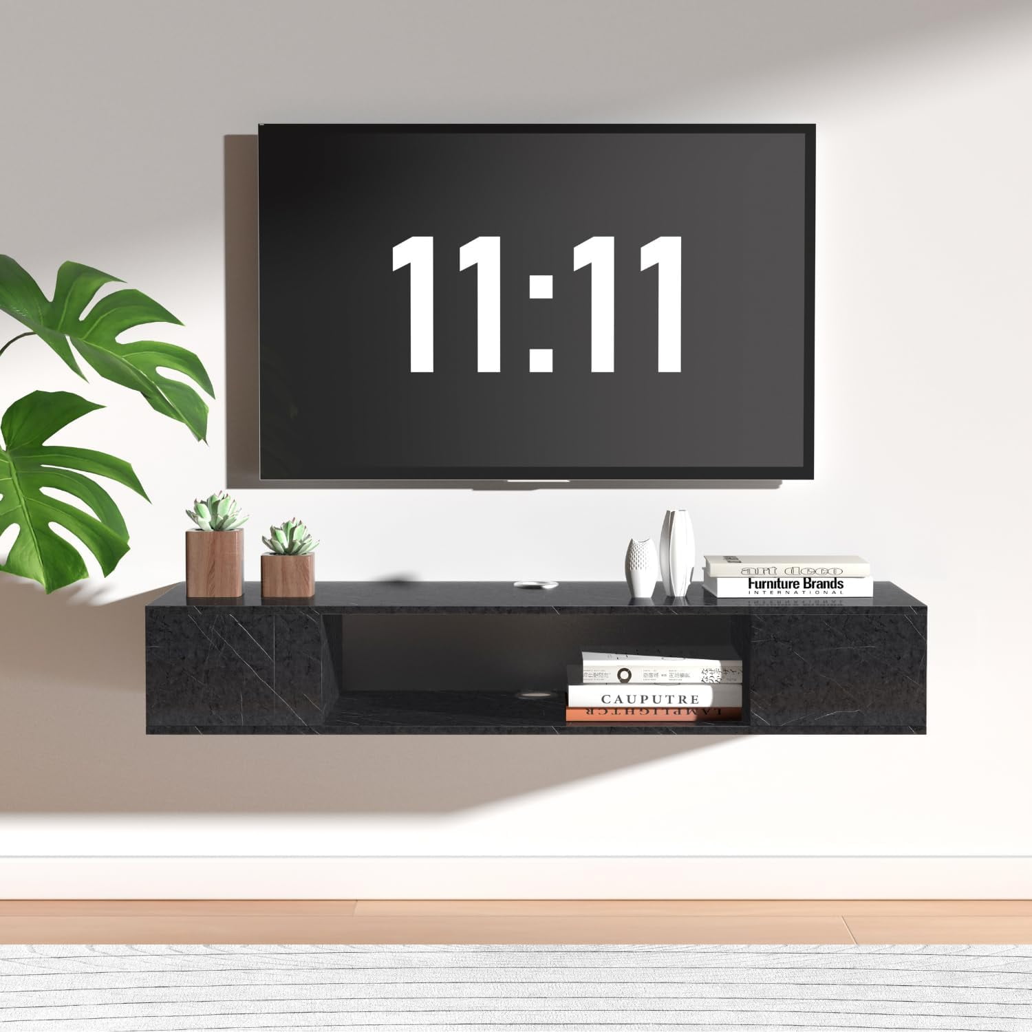 Floating TV Stand, Wall Mounted Entertainment Center and Cabinet Shelf ...