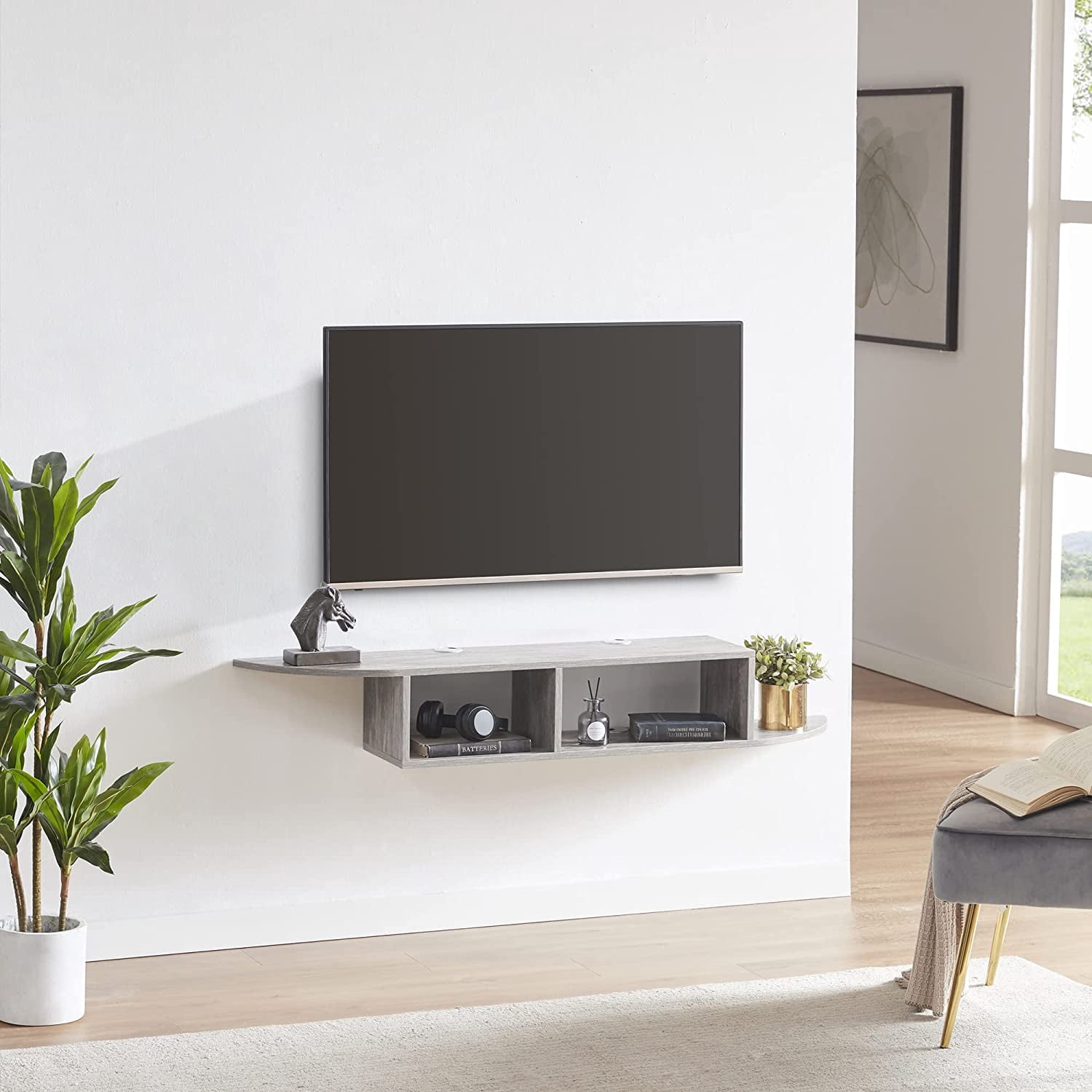 Floating TV Stand, Wall Mounted Entertainment Center and Cabinet Shelf ...