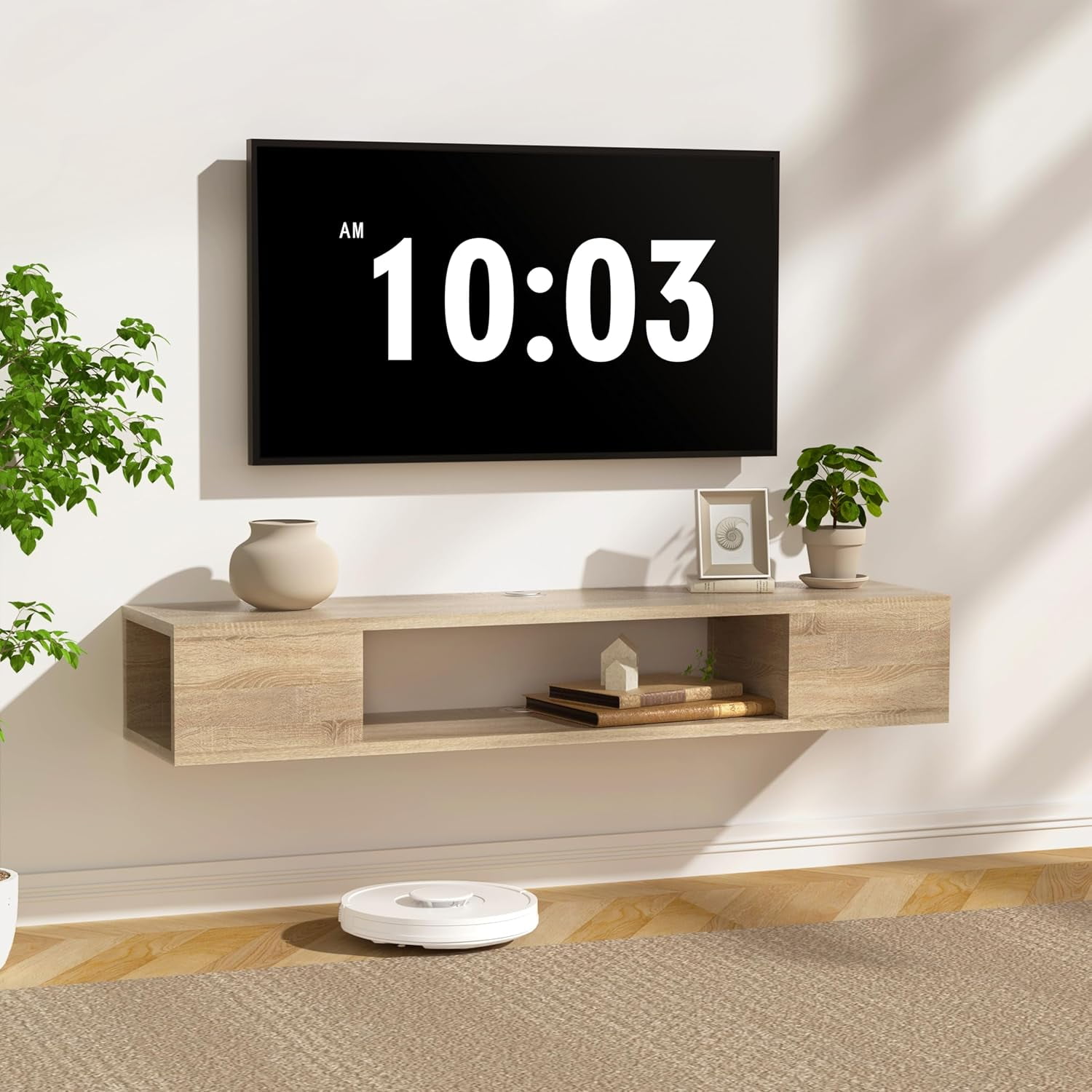 Floating TV Stand, Wall Mounted Entertainment Center and Cabinet Shelf ...