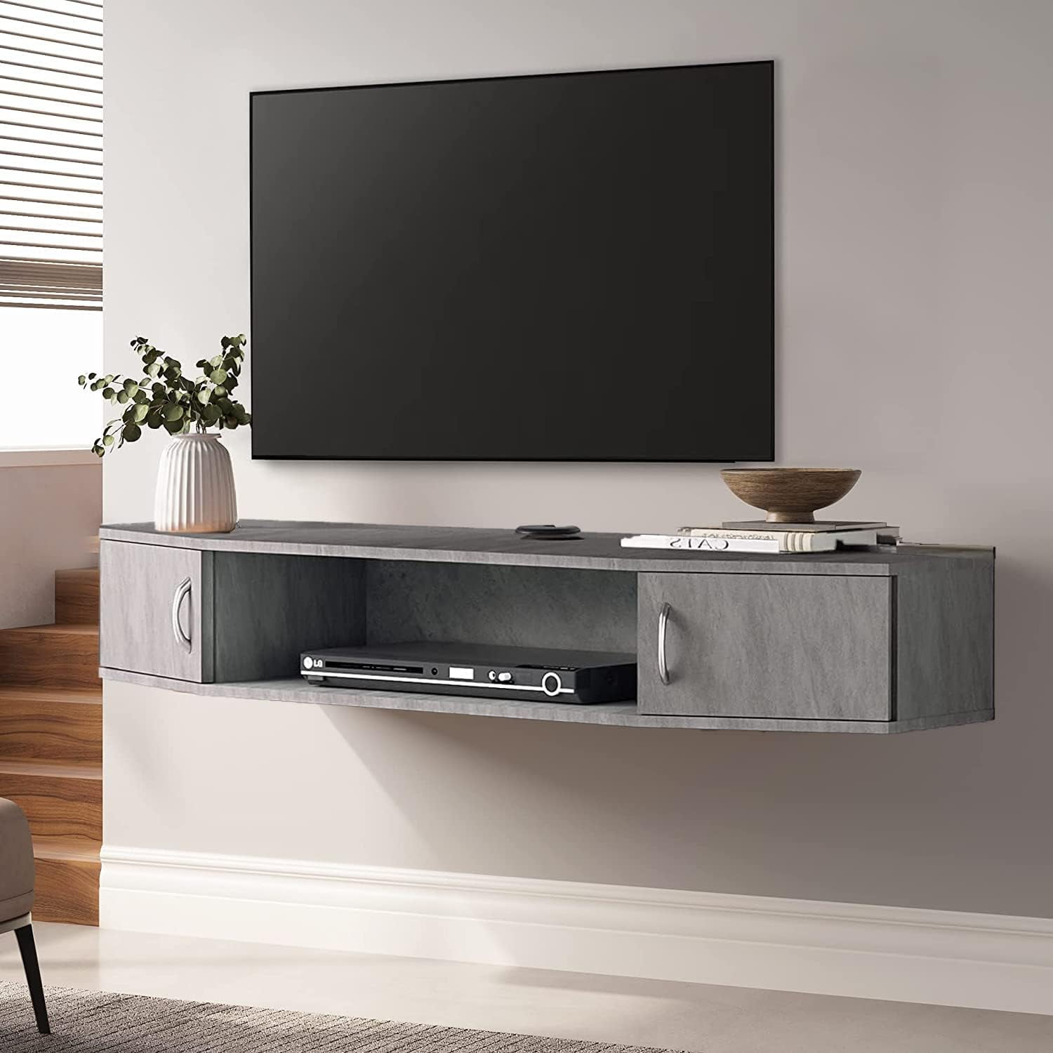 Floating TV Stand Wall Mounted TV Shelf Entertainment Center Media ...