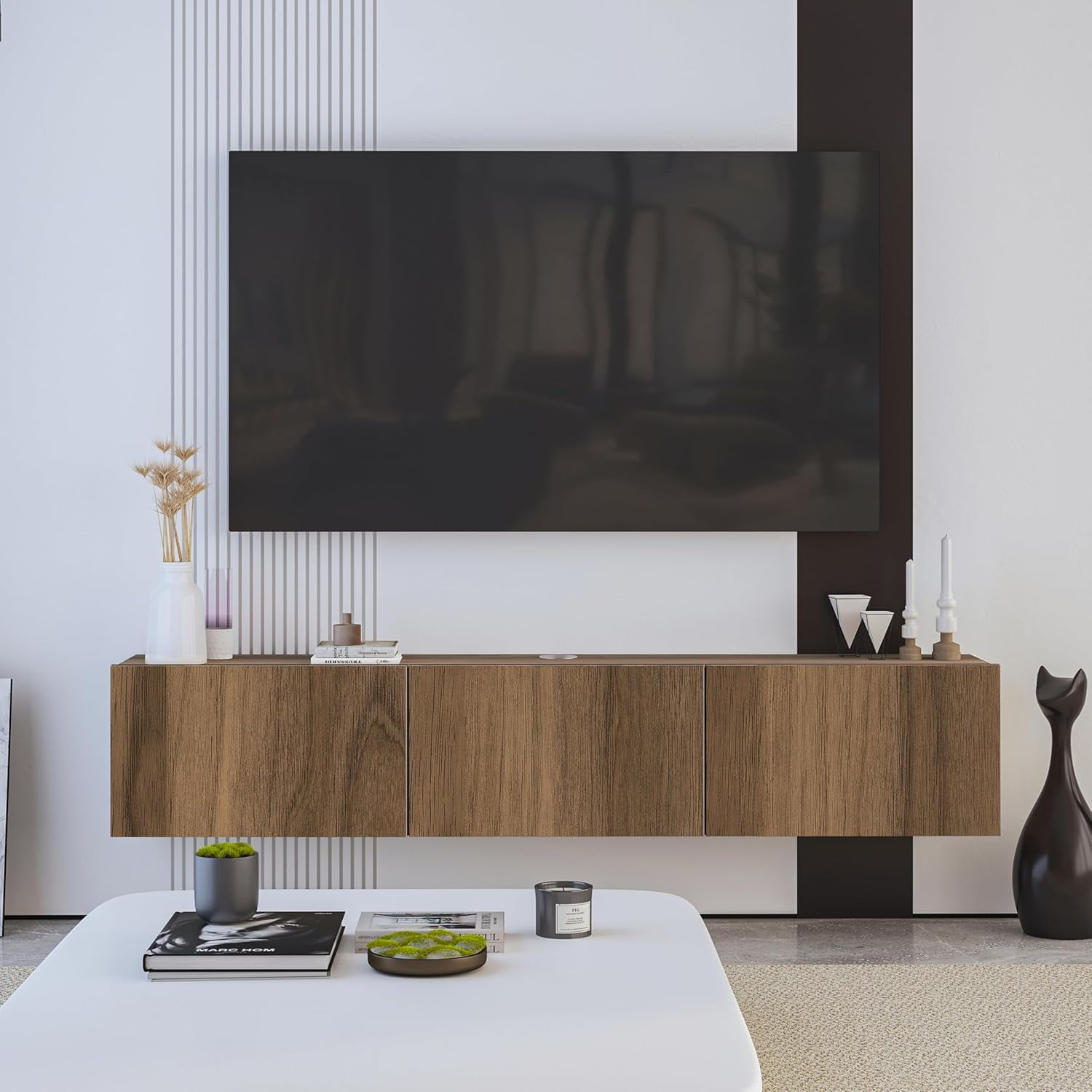 Floating TV Stand, Wall Mounted TV Stand for 65 inch TV, Modern ...