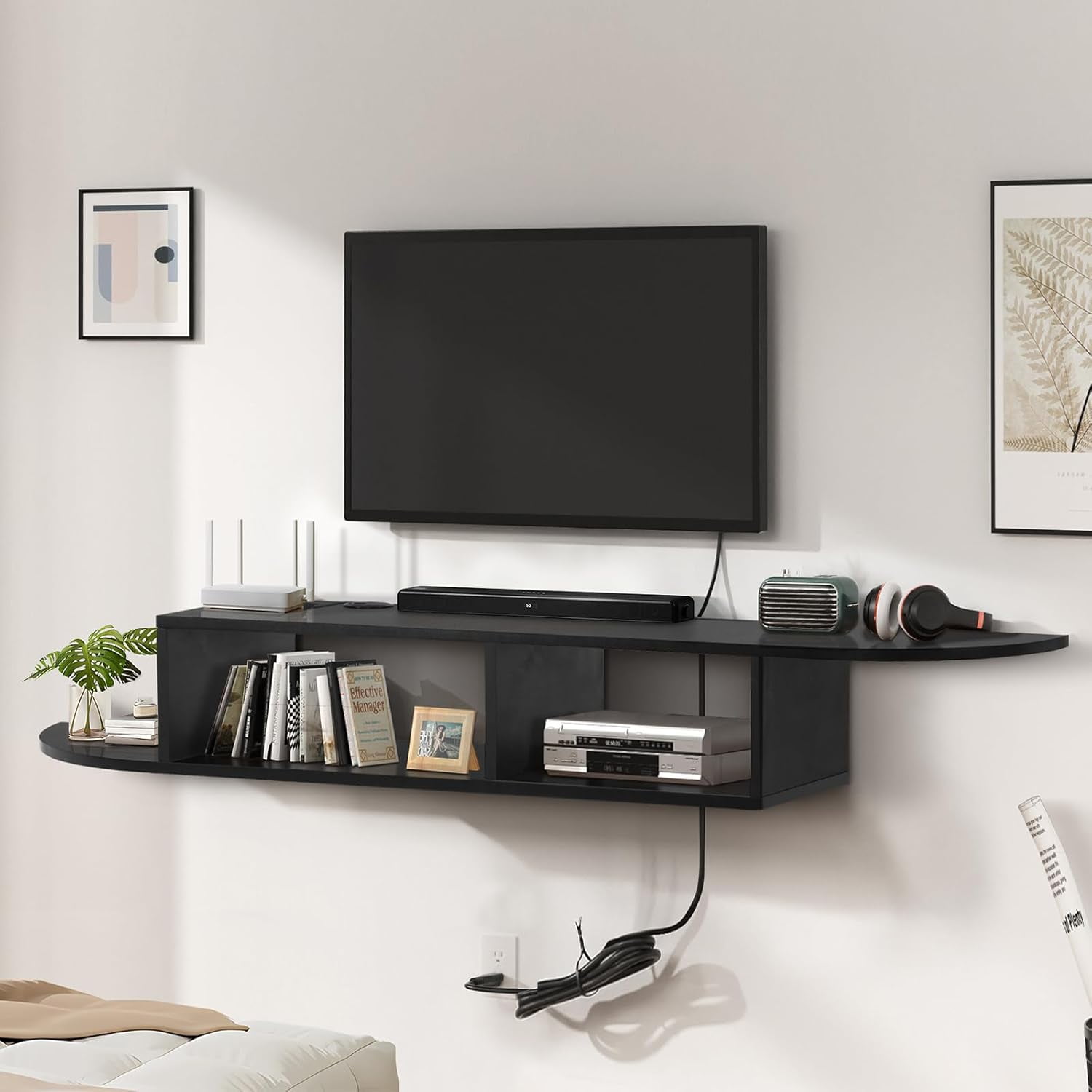Floating TV Stand Wall Mounted for TVs Up to 55 Inches, Floating ...