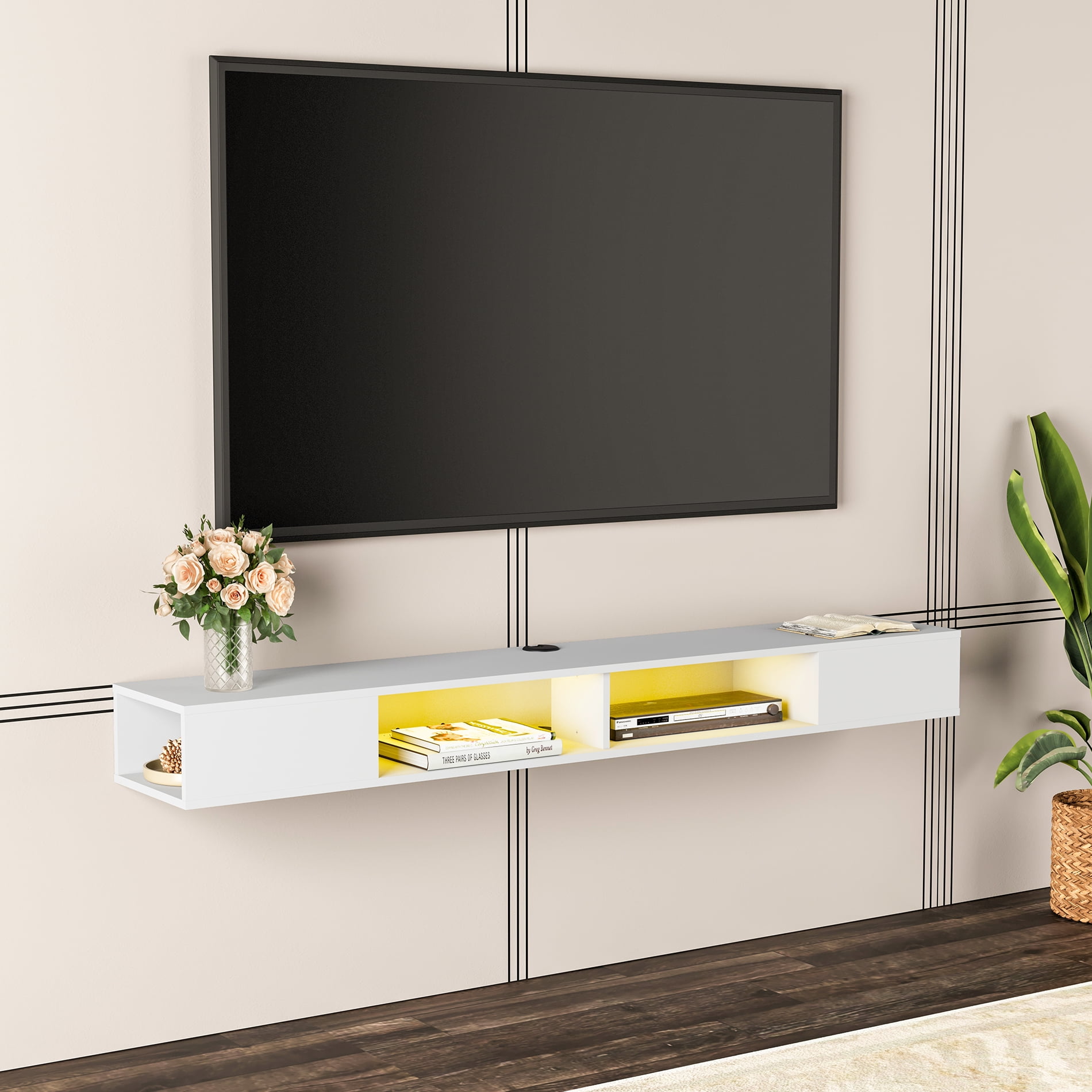 65 inch floating entertainment center store