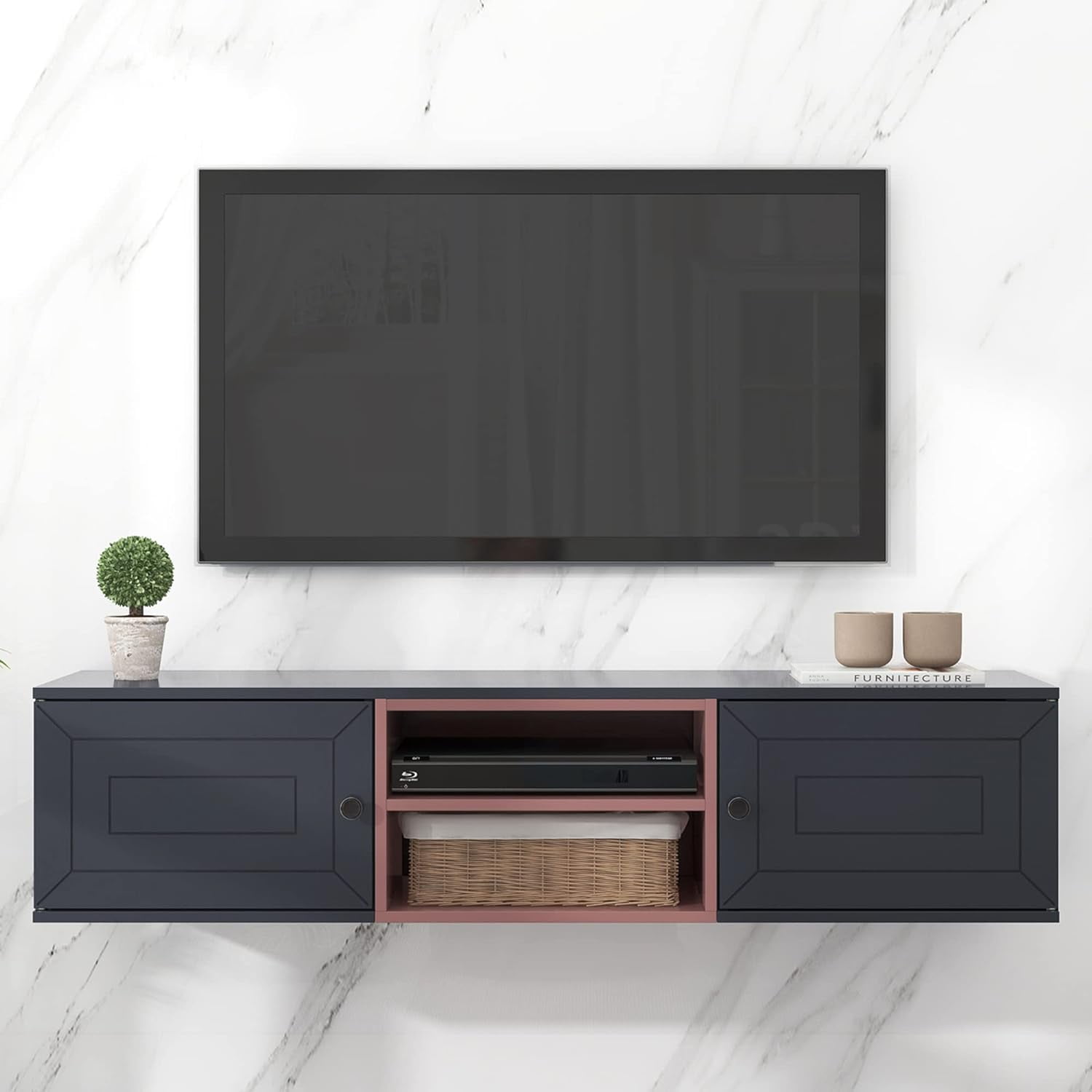 Floating TV Stand With Large Storage Space,60" Wall Mounted TV Cabinet ...