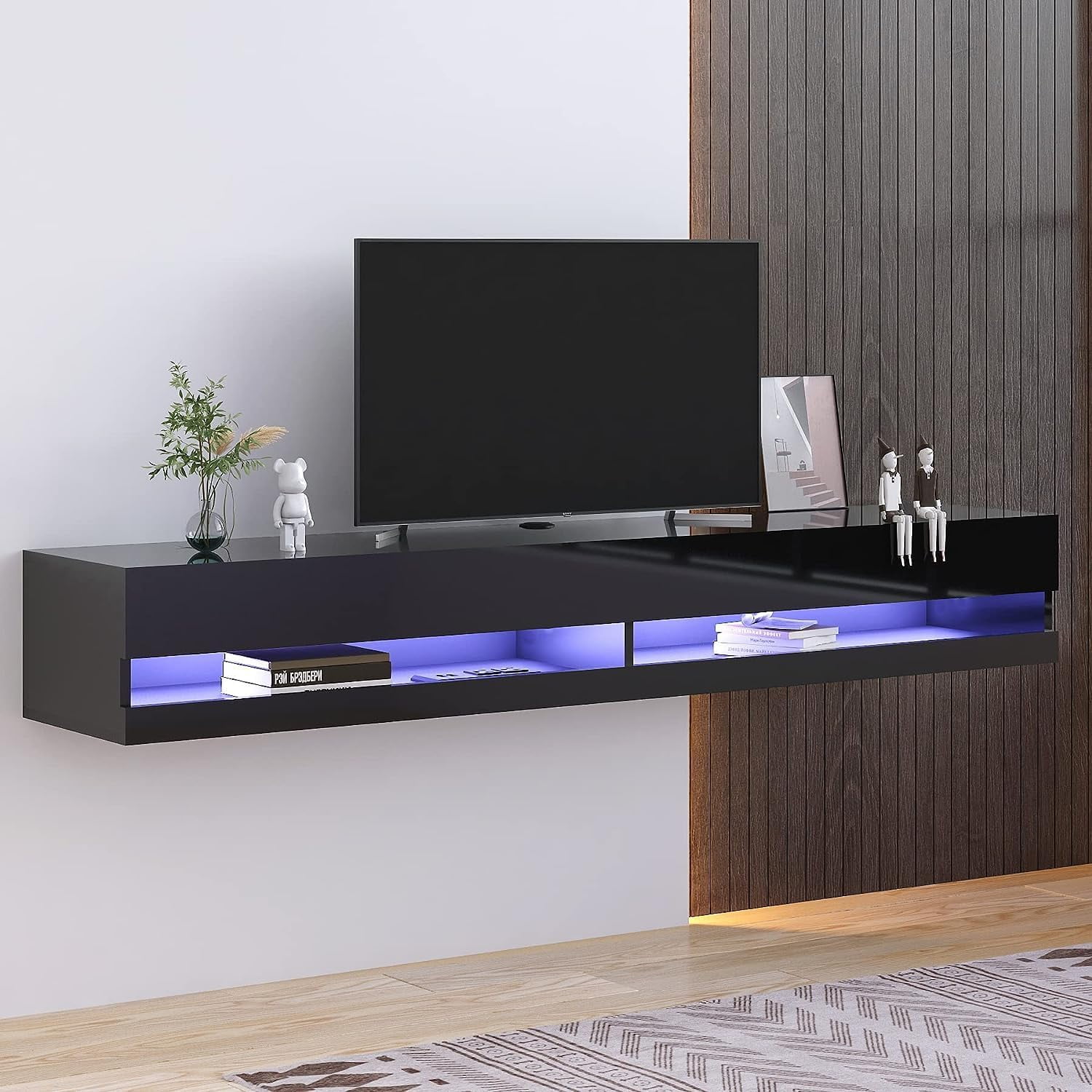 Floating TV Stand for TVs Up to 85 inch,71'' Modern Media Console with ...