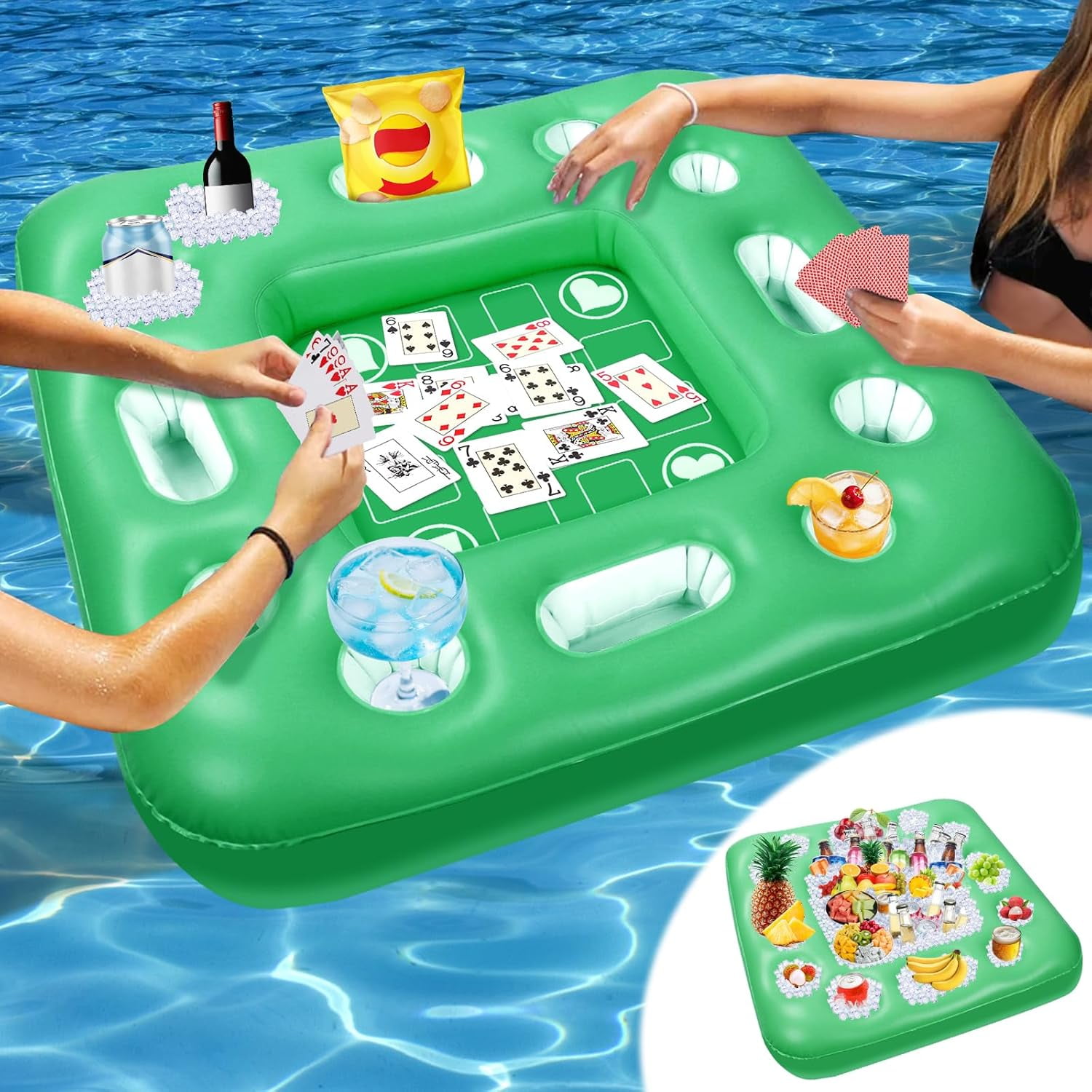 Floating Table for Pool Game, 40 x 40 in Floating Card Table for Pool ...