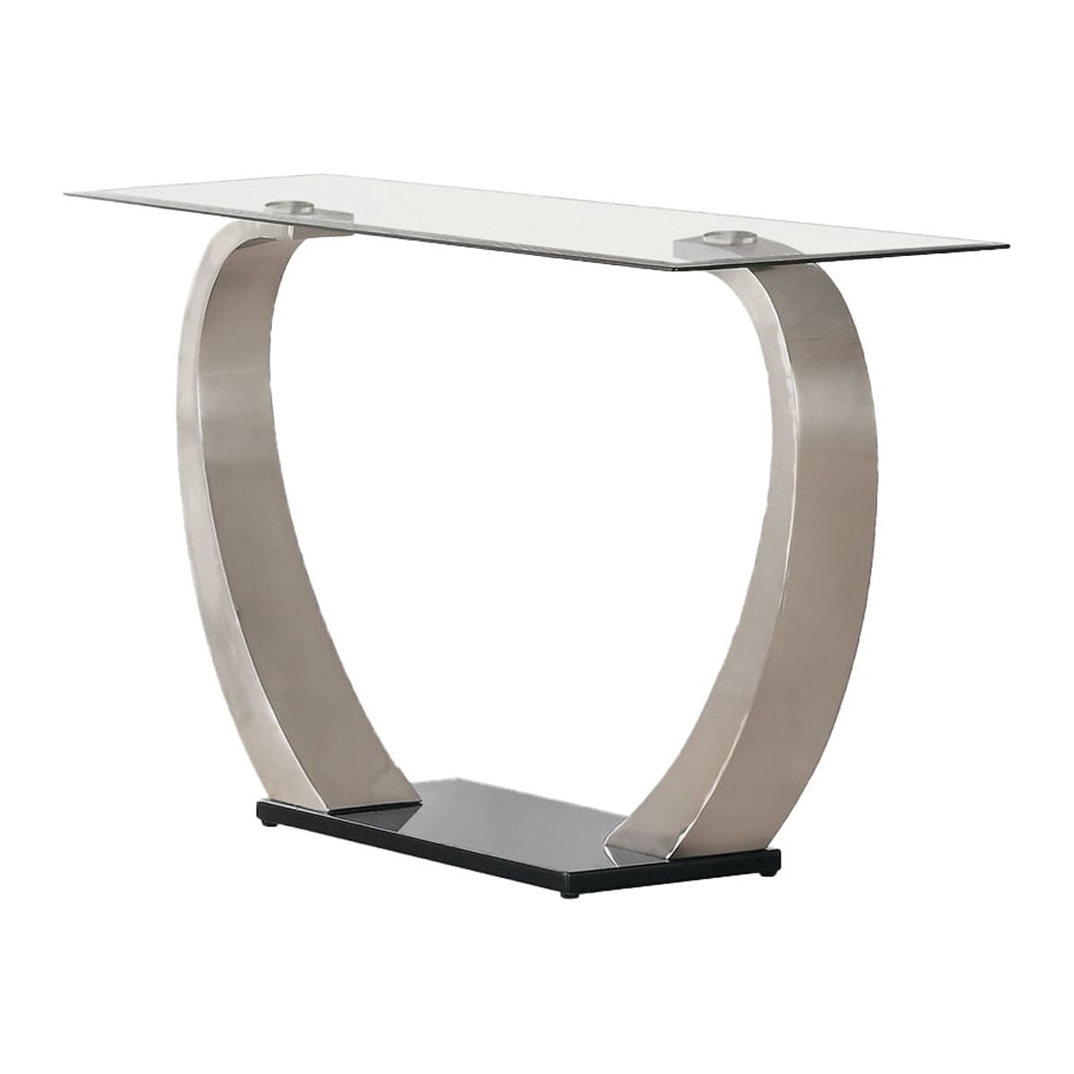 Floating Tempered Glass Top Sofa Table with Metal Support, Clear and ...