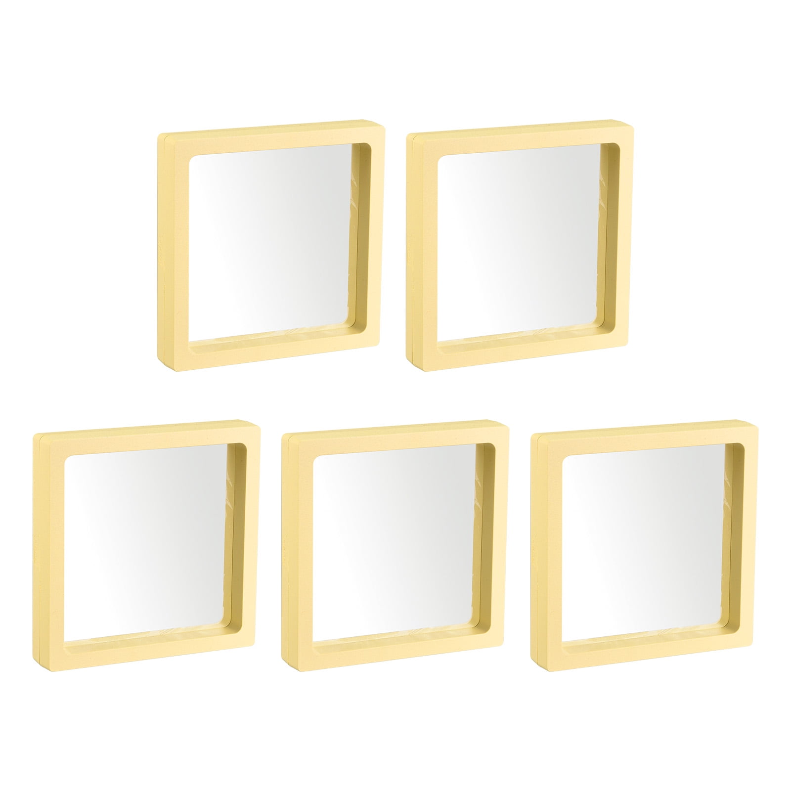 Floating Thin Film Display Box 11cm x 11cm x 2cm Yellow Pack of 5 ...