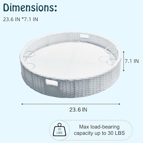 Floating Tray for Pool (Dia 23.6"), Round Serving Tray for Swimming ...
