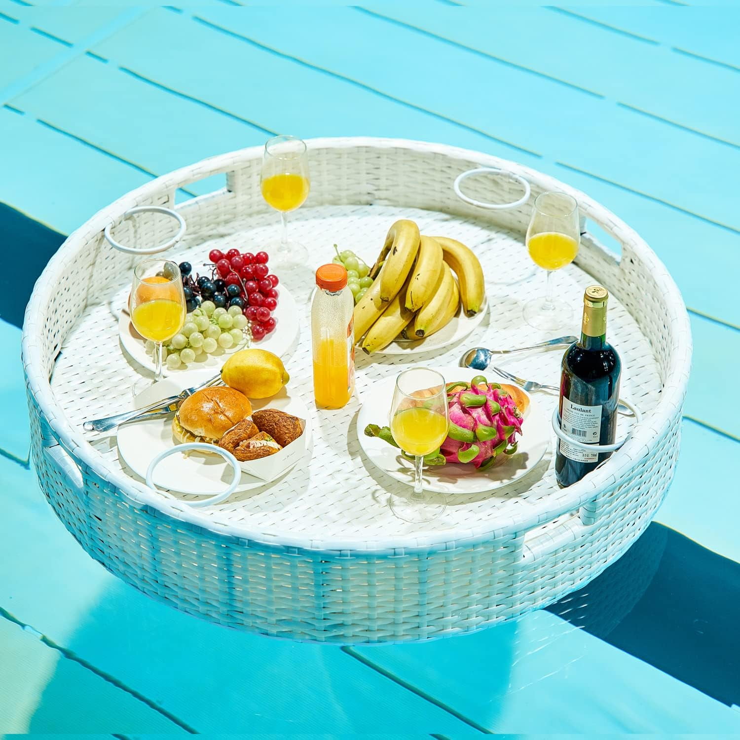 Floating Tray for Pool (Dia 35.4"), Round Serving Tray for Swimming ...