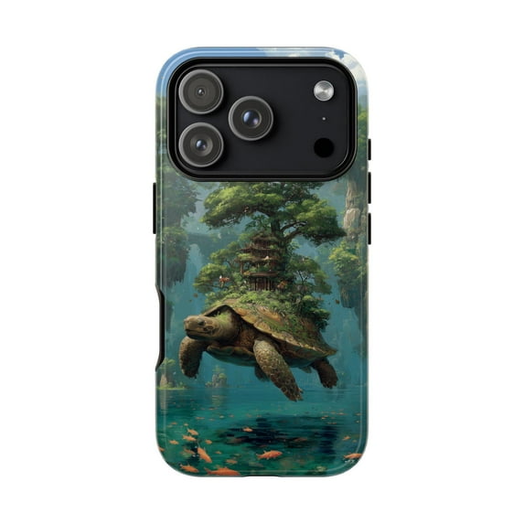 Floating Turtle Island Shell Village Surreal Fantasy Scene Phone Case ...