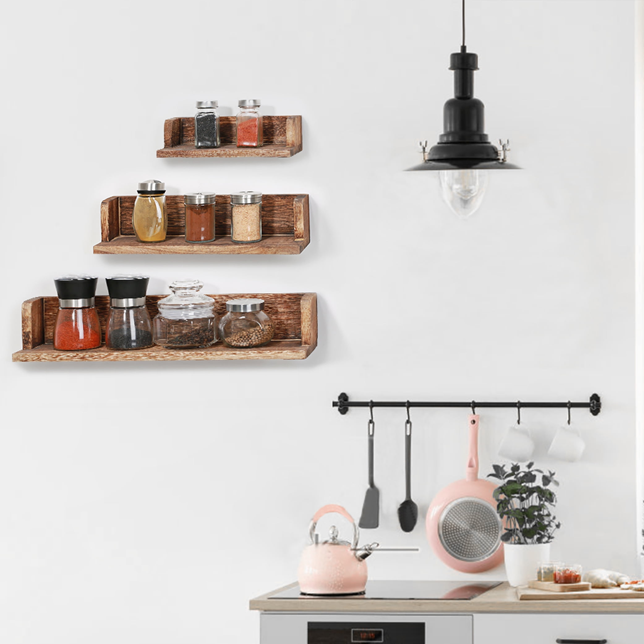 Floating U-Shaped Shelf 3-Piece Organizer Storage Wall Shelf, Made Of ...