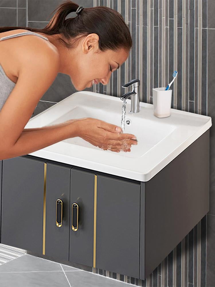 Floating Vanity with Ceramic Sink, 24 in Wall Mounted Sink Cabinet for ...