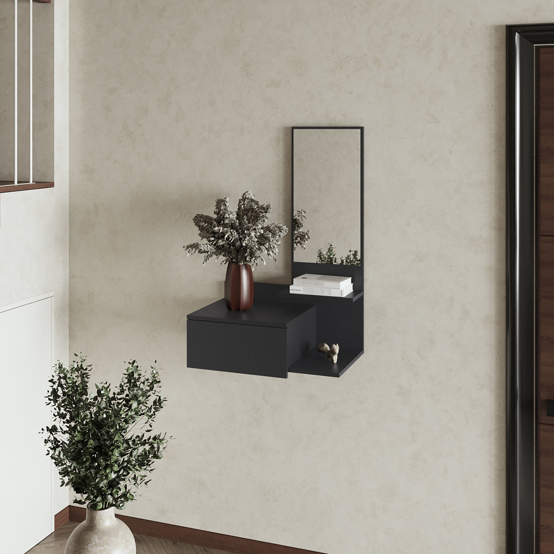 Floating Vanity with Integrated Mirror | Good for Small Bathrooms and ...