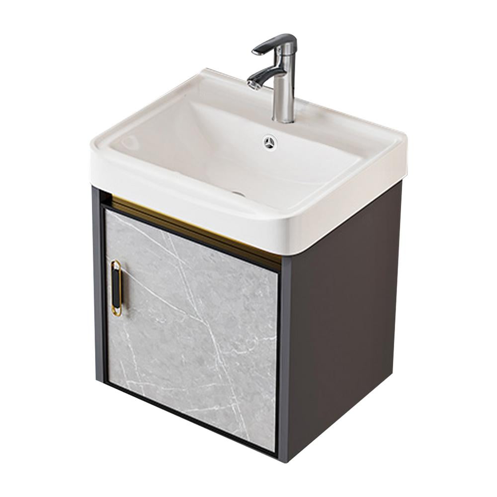 Floating Vanity with Sink Modern Small Vanity with Ceramic Sink 16.9 ...