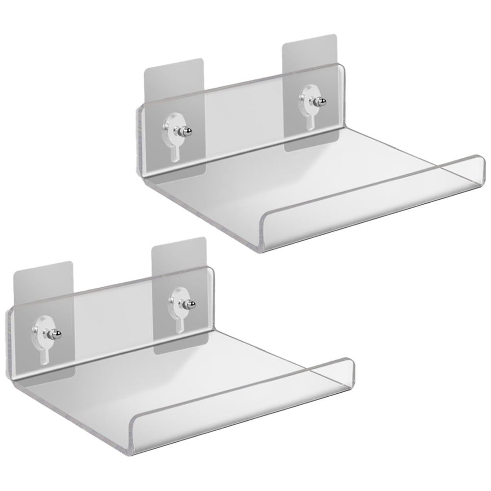 Floating Wall Acrylic Small Wall Shelf Hanging Shelves Adhesive Shelf ...