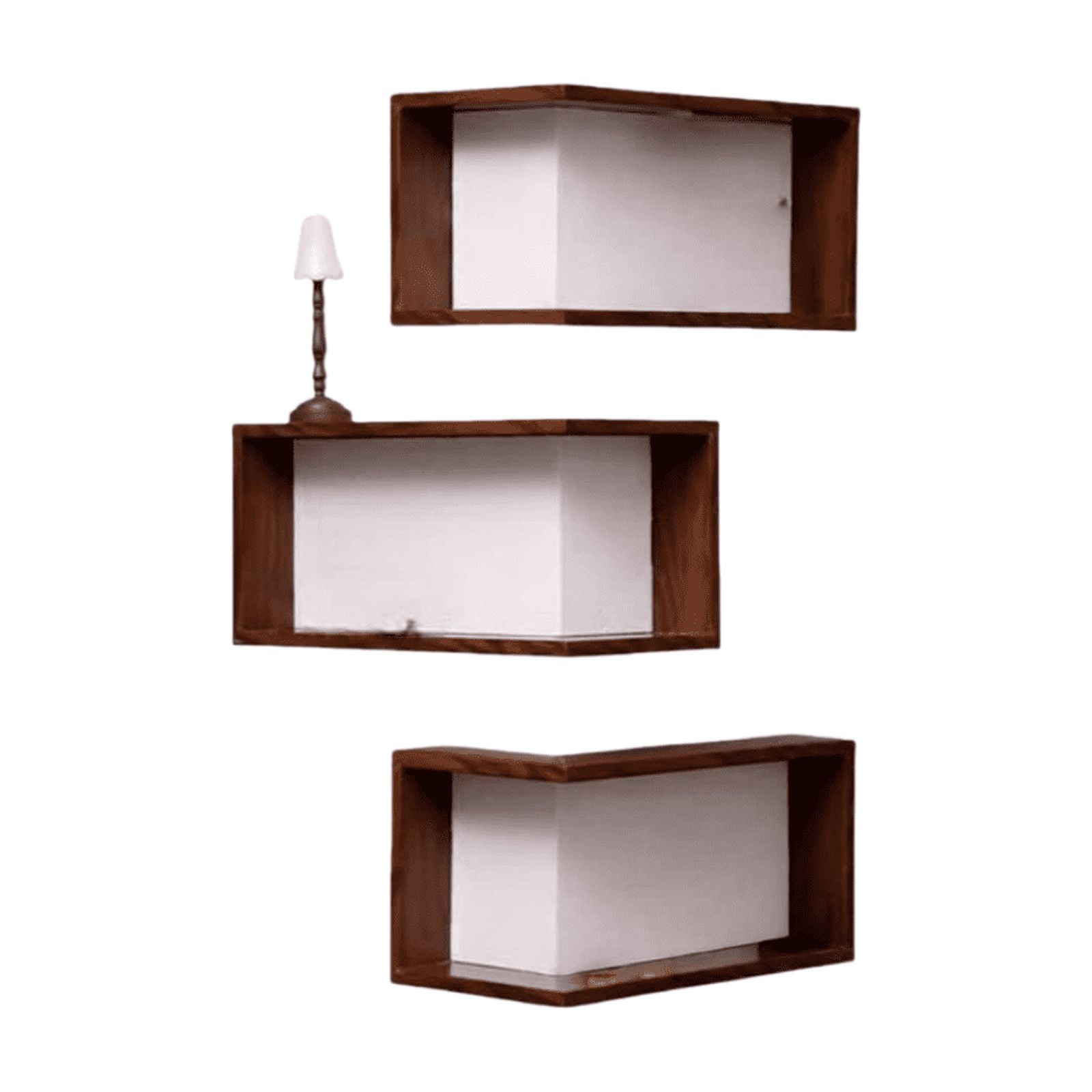 Floating Wall Corner Shelf Unit – 2-Tier 90° Mount for Storage ...
