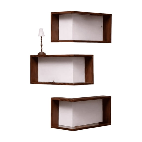 Floating Wall Corner Shelf Unit – 2-Tier 90° Mount for Storage ...