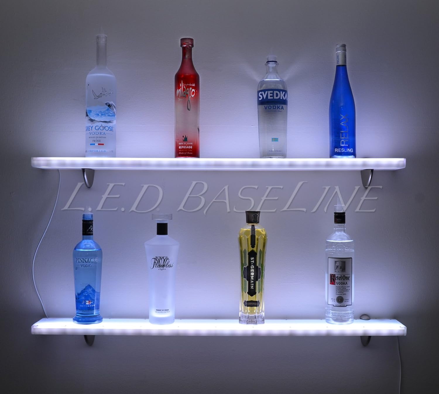 Floating Wall LED Lighted Display Shelf 56" - Walmart.com