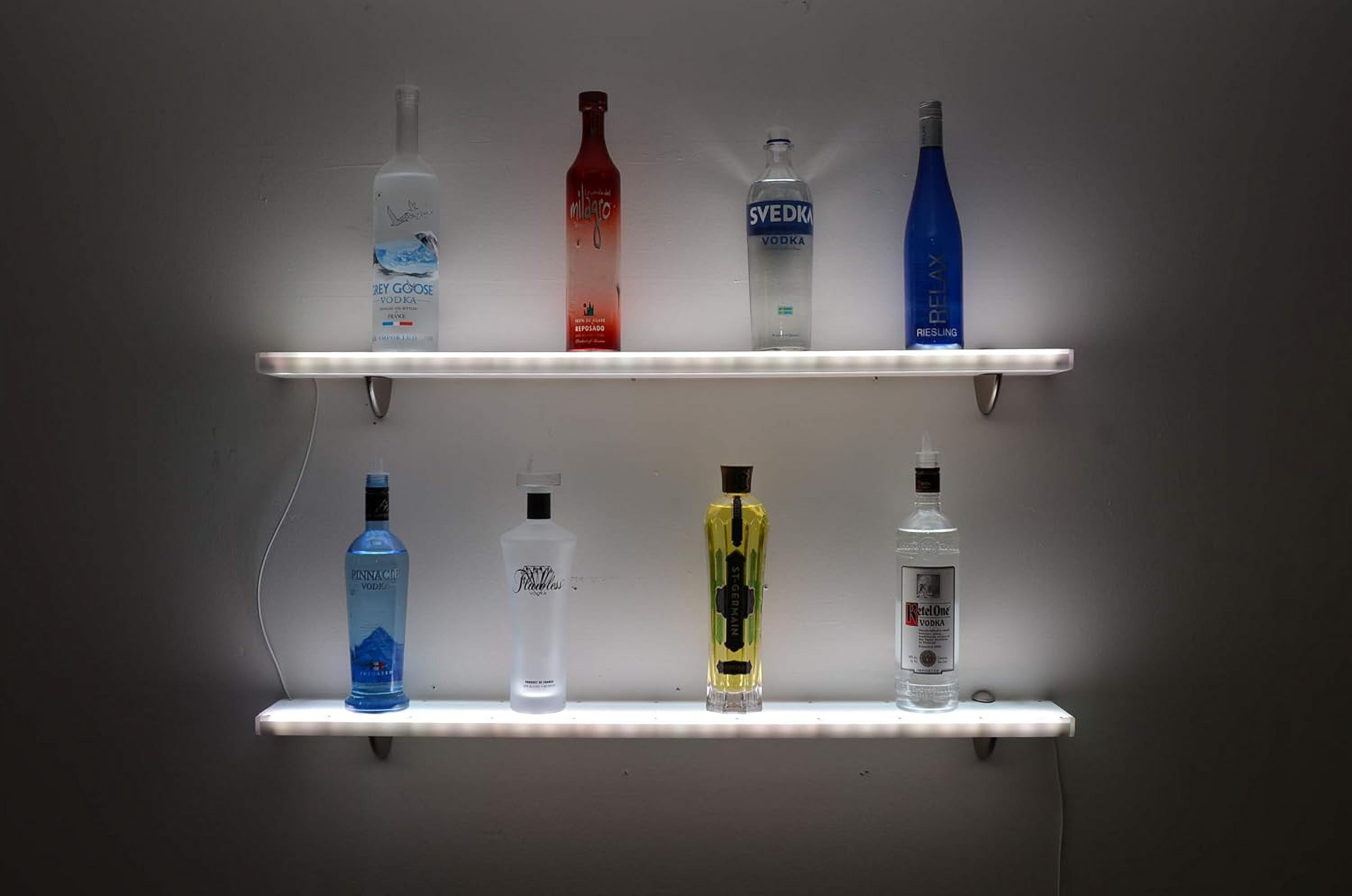 Floating Wall LED Lighted Liquor Display Shelf 64" - Walmart.com