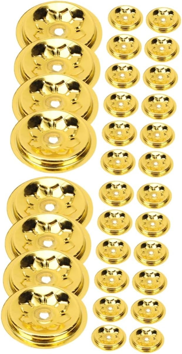 Floating Wicks Disc Holders 32 Pcs Butter Lamp Oil Float Metal Liquid ...