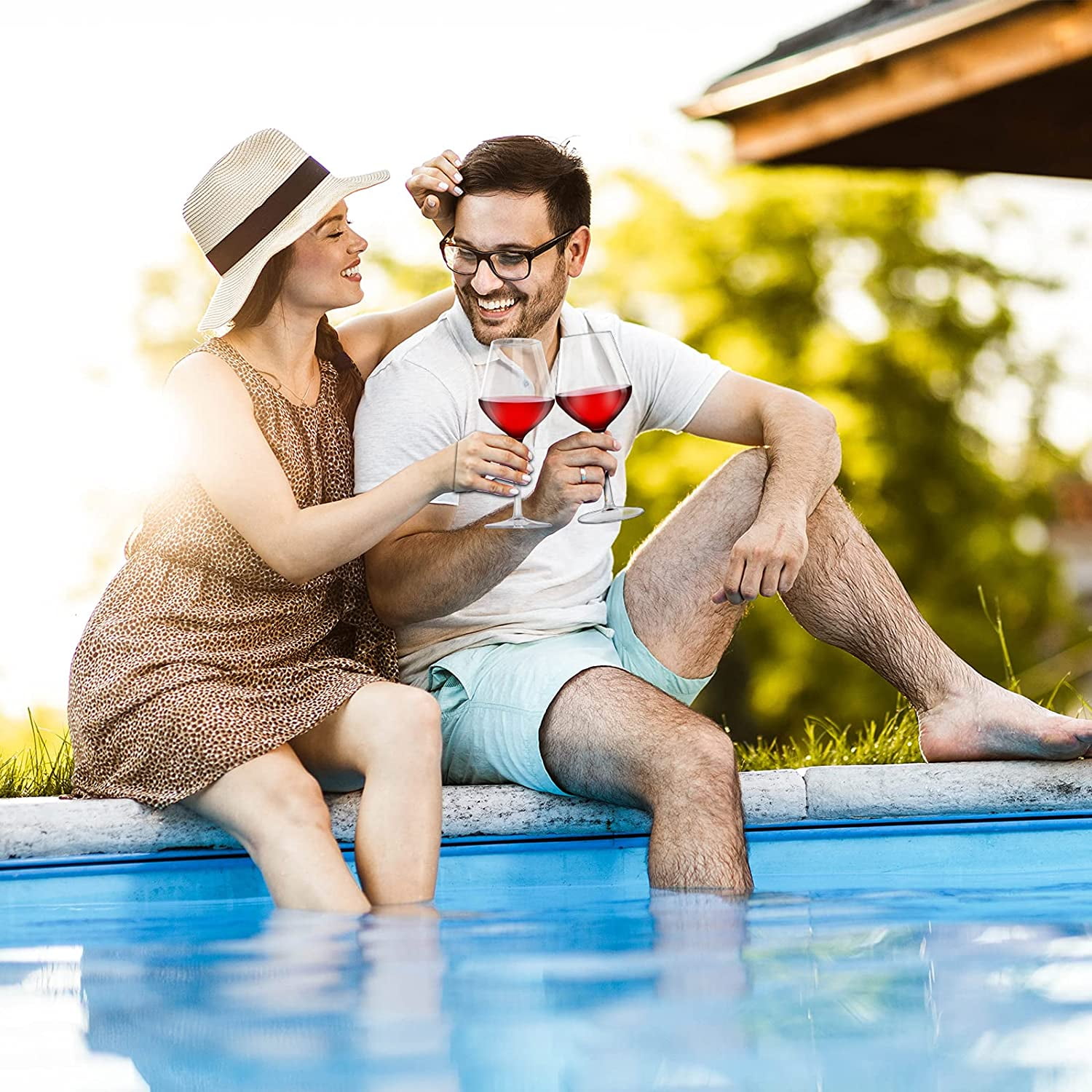 Floating Wine Glasses for Pool with Charms Tags, Pool accessories for ...