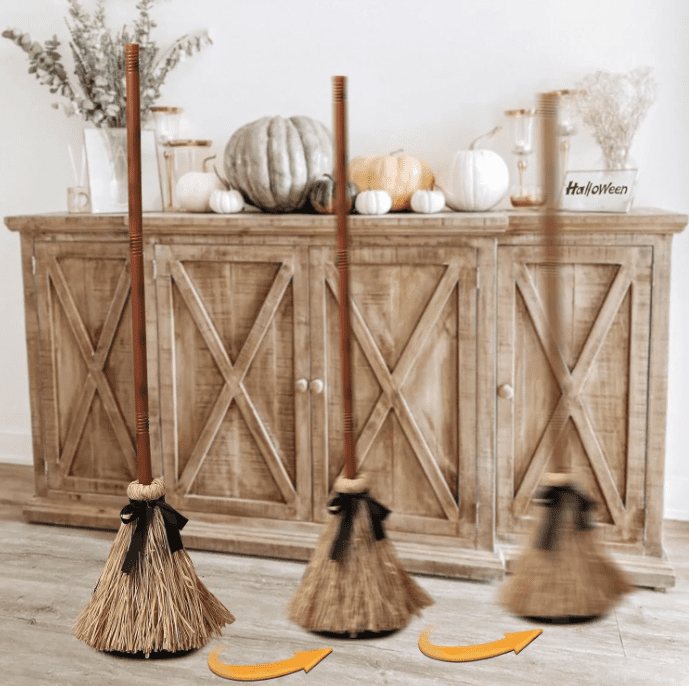 Floating Witch's Broom –Haunted Dancing Broom, Tall Animated Light Up ...