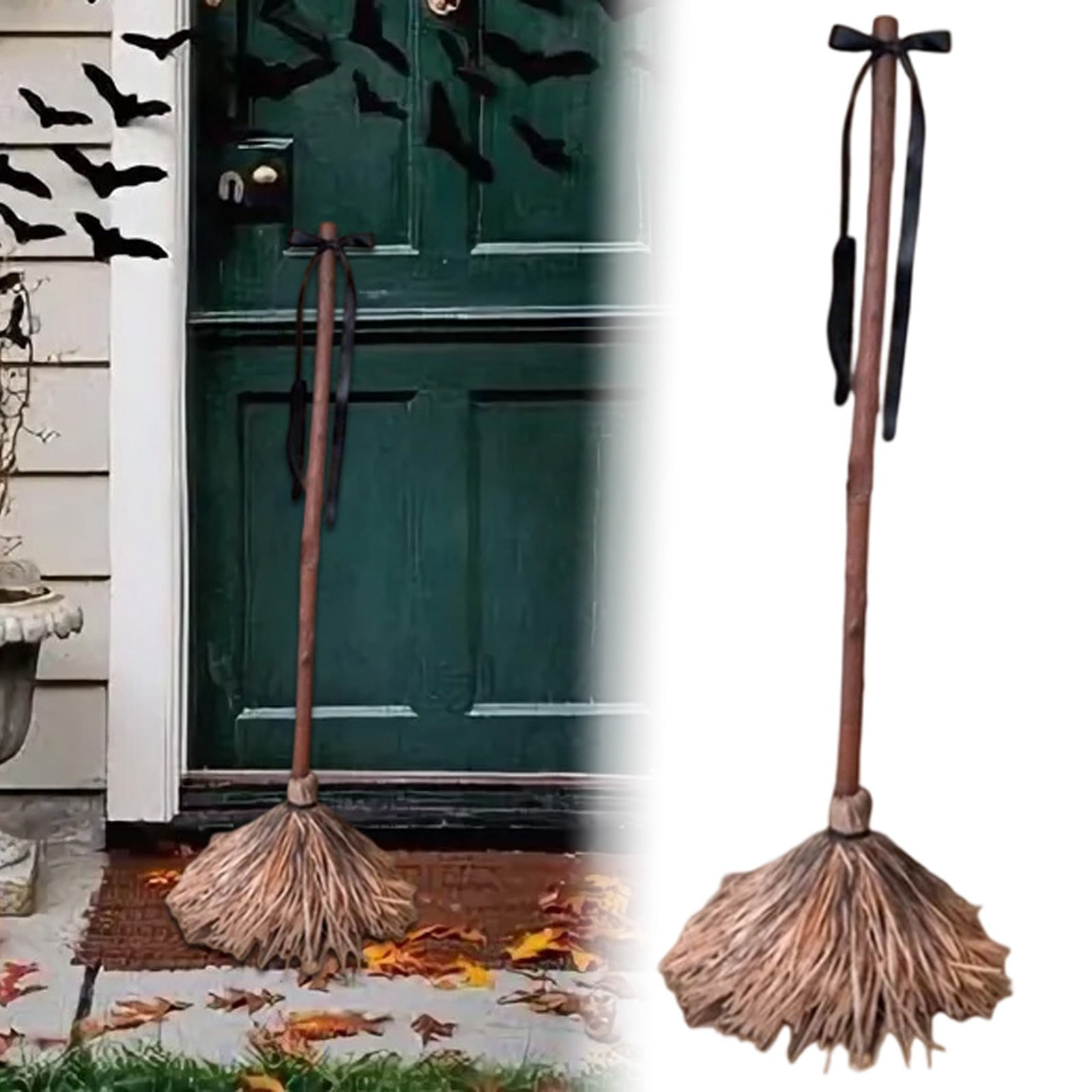 Floating Witch's Broom with LED Lights & Motion - Haunted Dancing ...