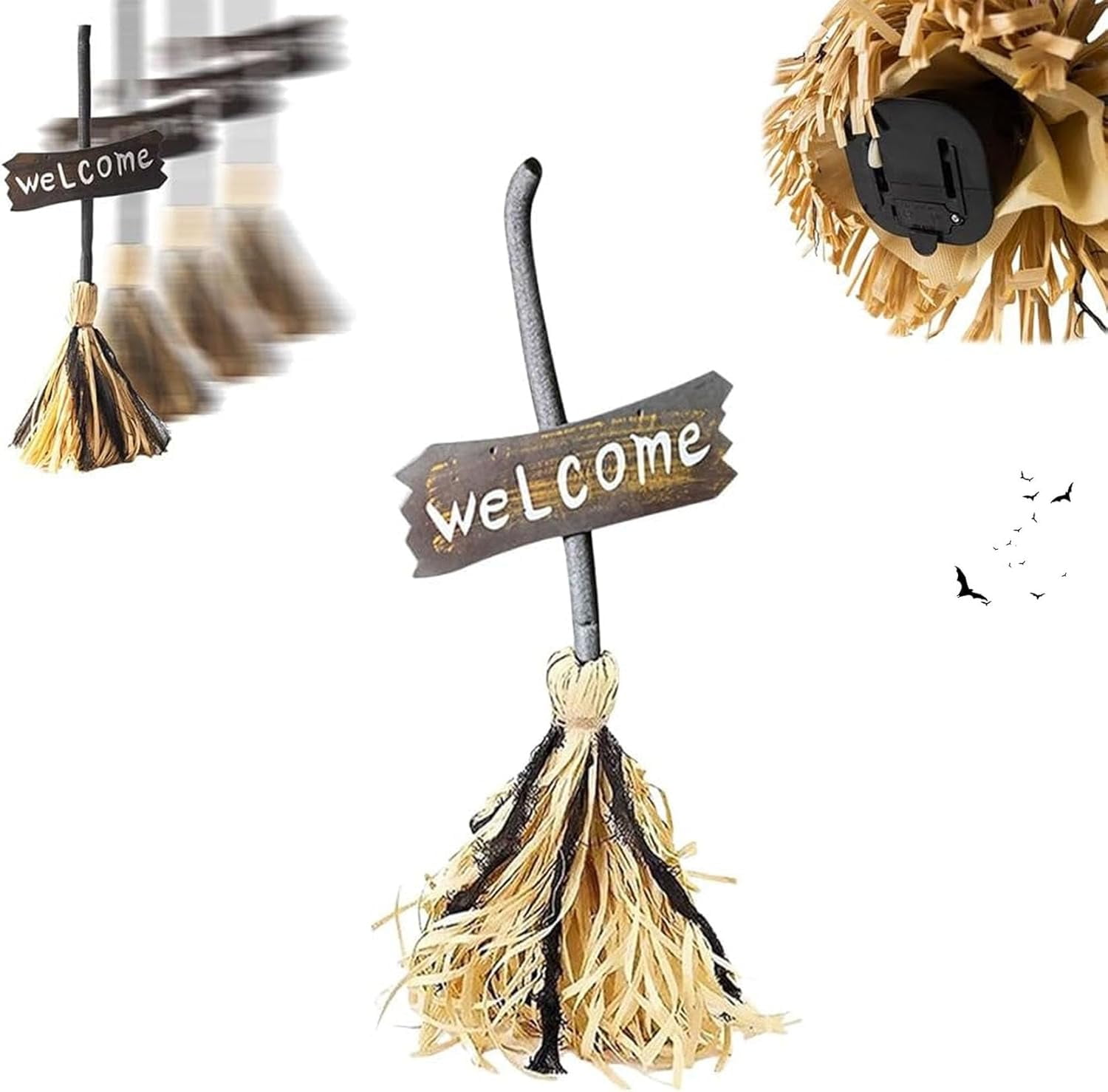 Floating Witch's Broom, Magical Animated Halloween Brooms, Haunted ...