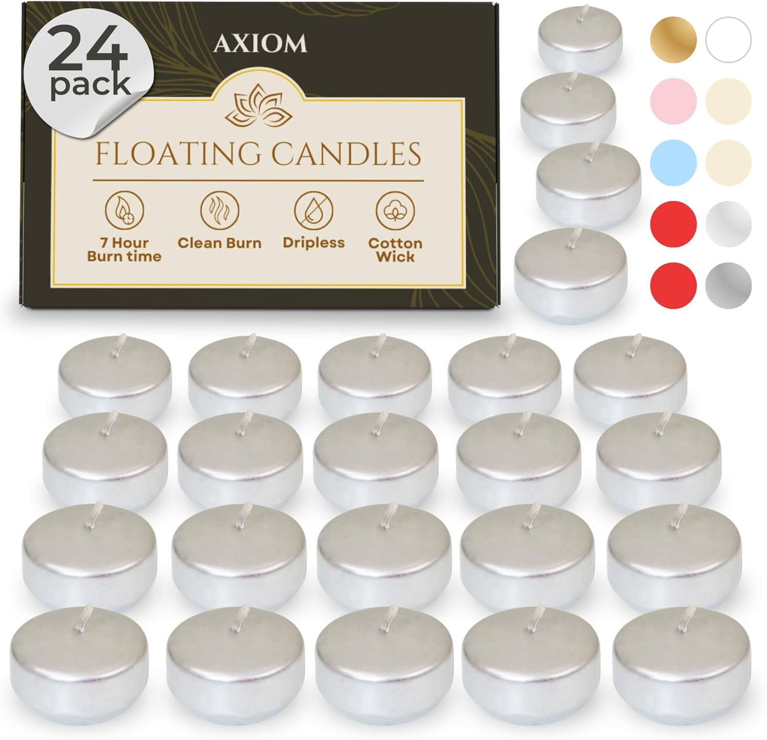 Floating for Centerpieces - Floating Candle 2 inch Hand-Rolled Paraffin ...