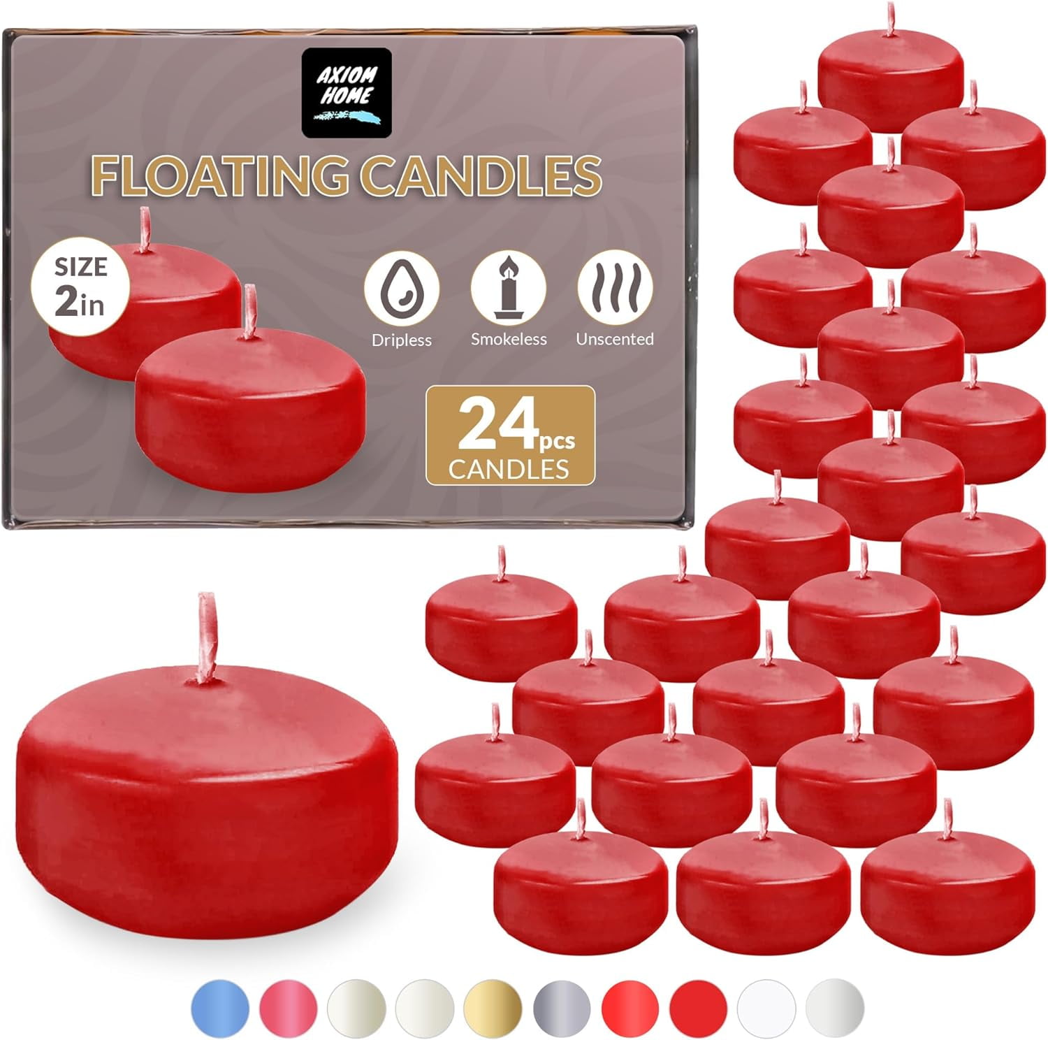 Floating for Centerpieces - Floating Candle 2 inch Hand-Rolled Paraffin ...