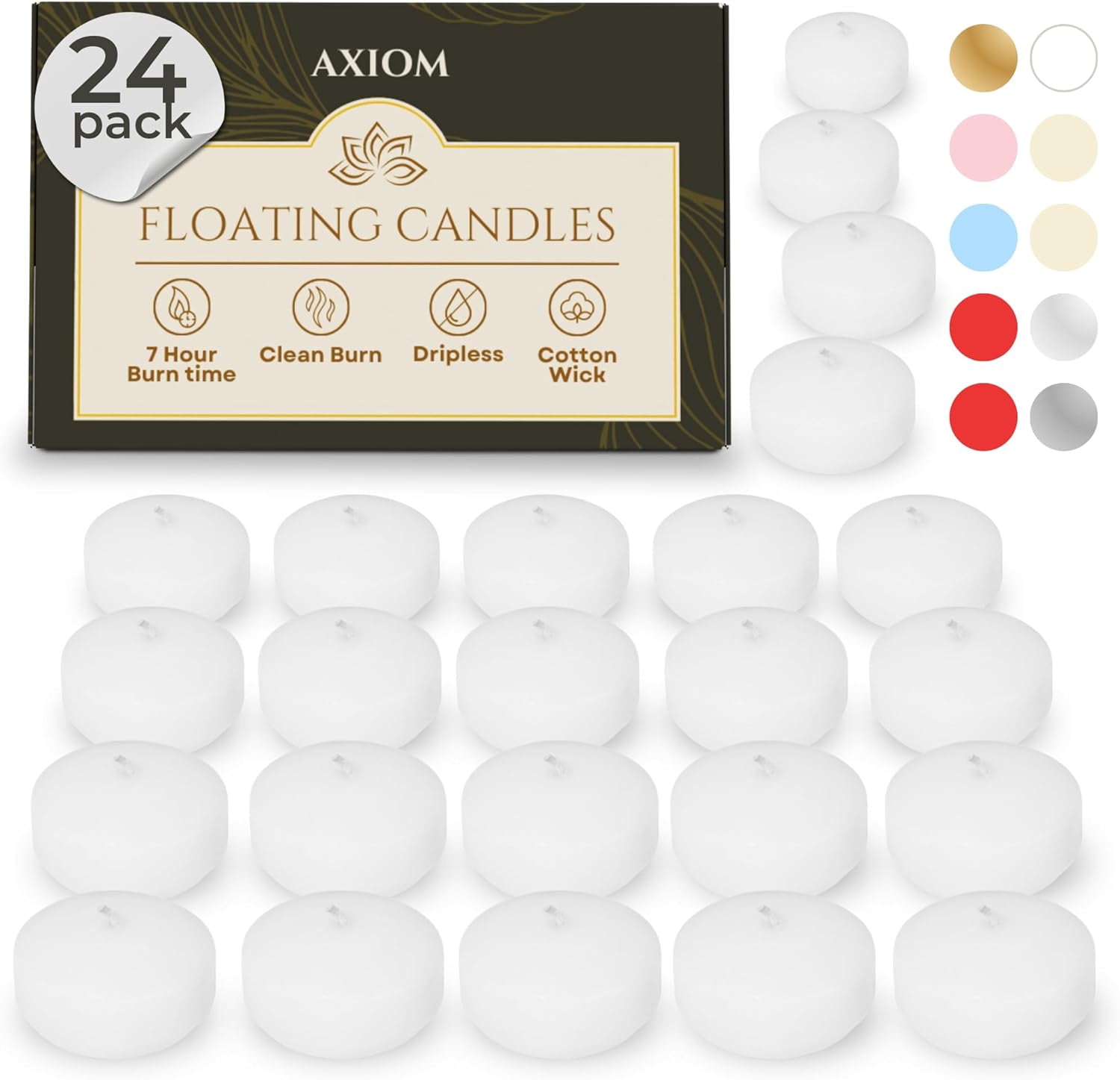 Floating for Centerpieces - Floating Candle 2 inch Hand-Rolled Paraffin ...
