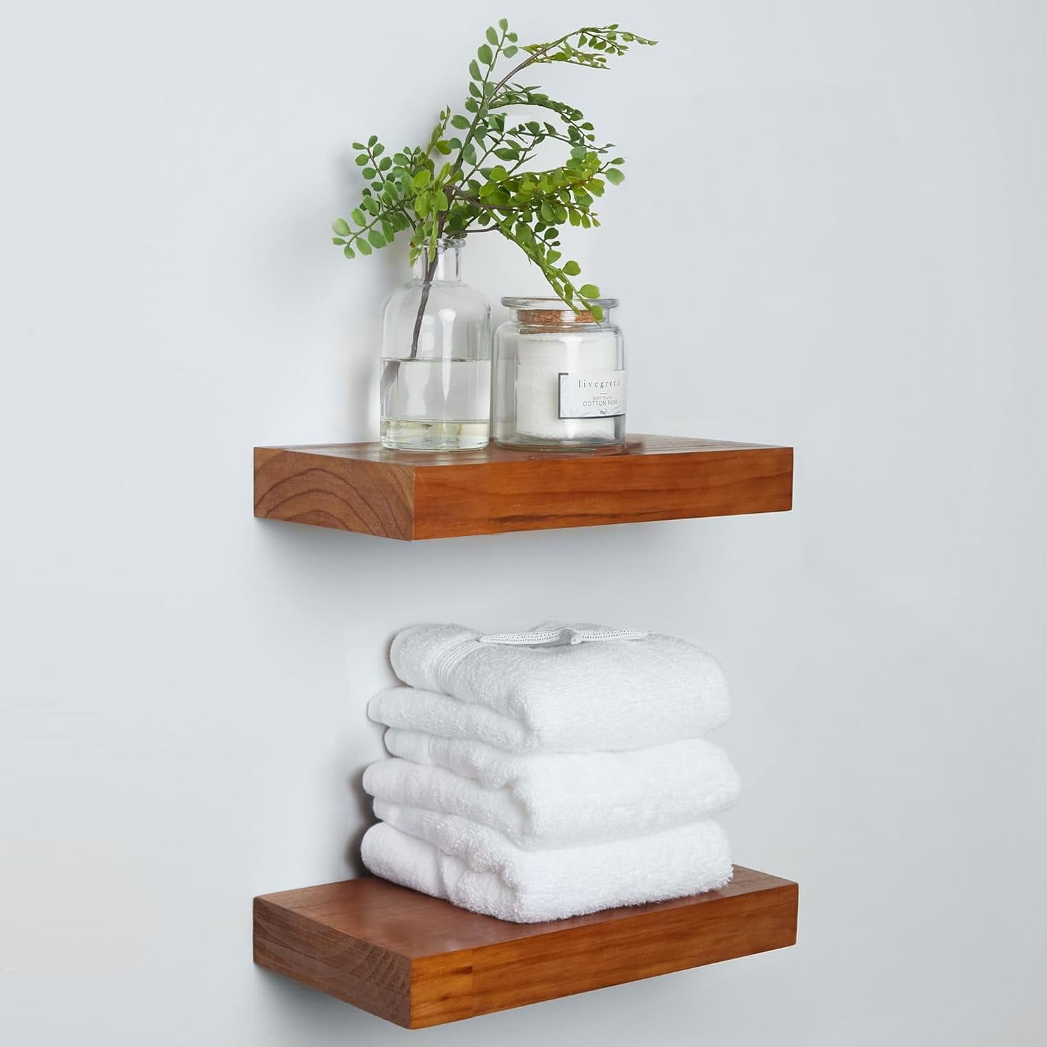 Floating inch Oak Shelves End Solid Real Wood Floating Shelf for Wall ...