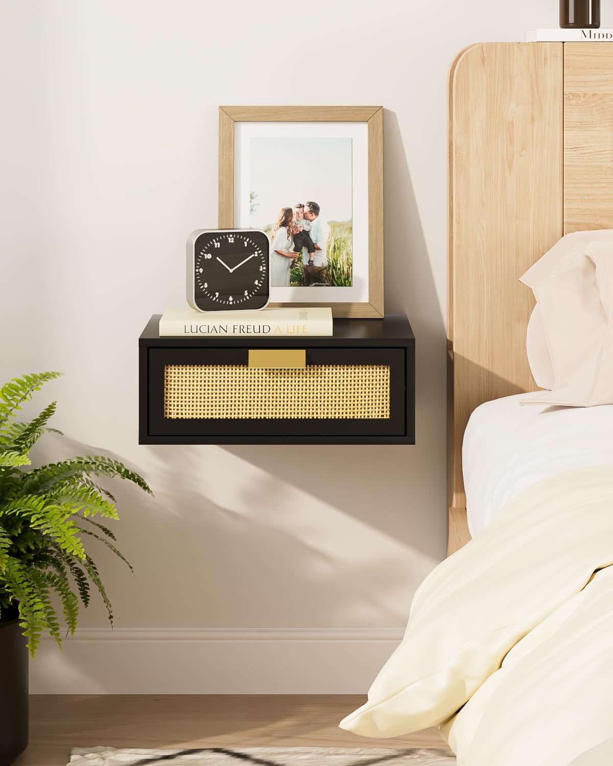 Floating nightstand, Floating Shelf with Drawer, Wall Mounted ...