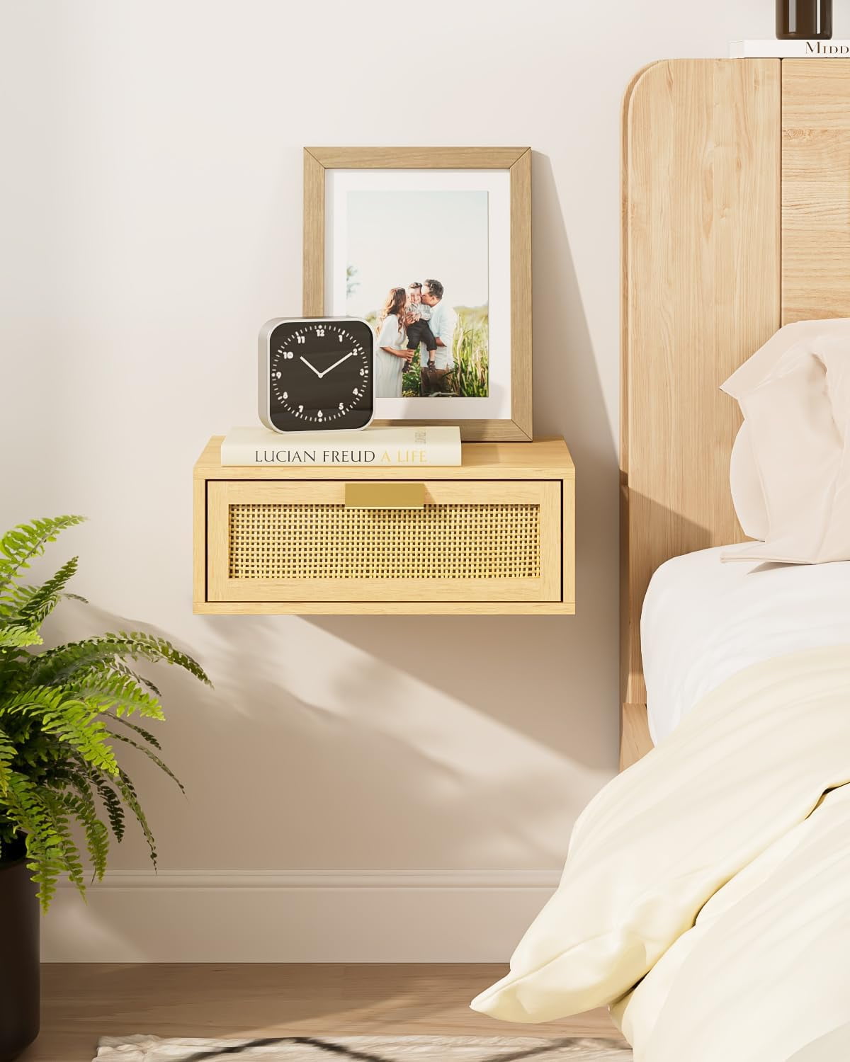 Floating nightstand, Floating Shelf with Drawer, Wall Mounted ...