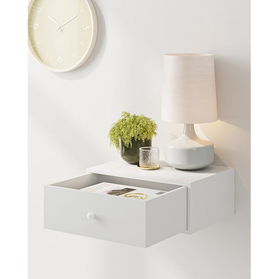 Floating nightstand, Floating Shelf with Drawer, Wall Mounted ...