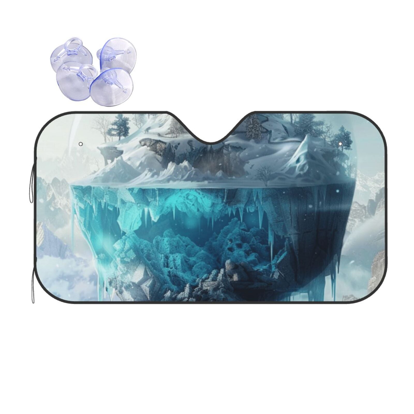 Floating winter and caves Car windshield sunshade, foldable front ...