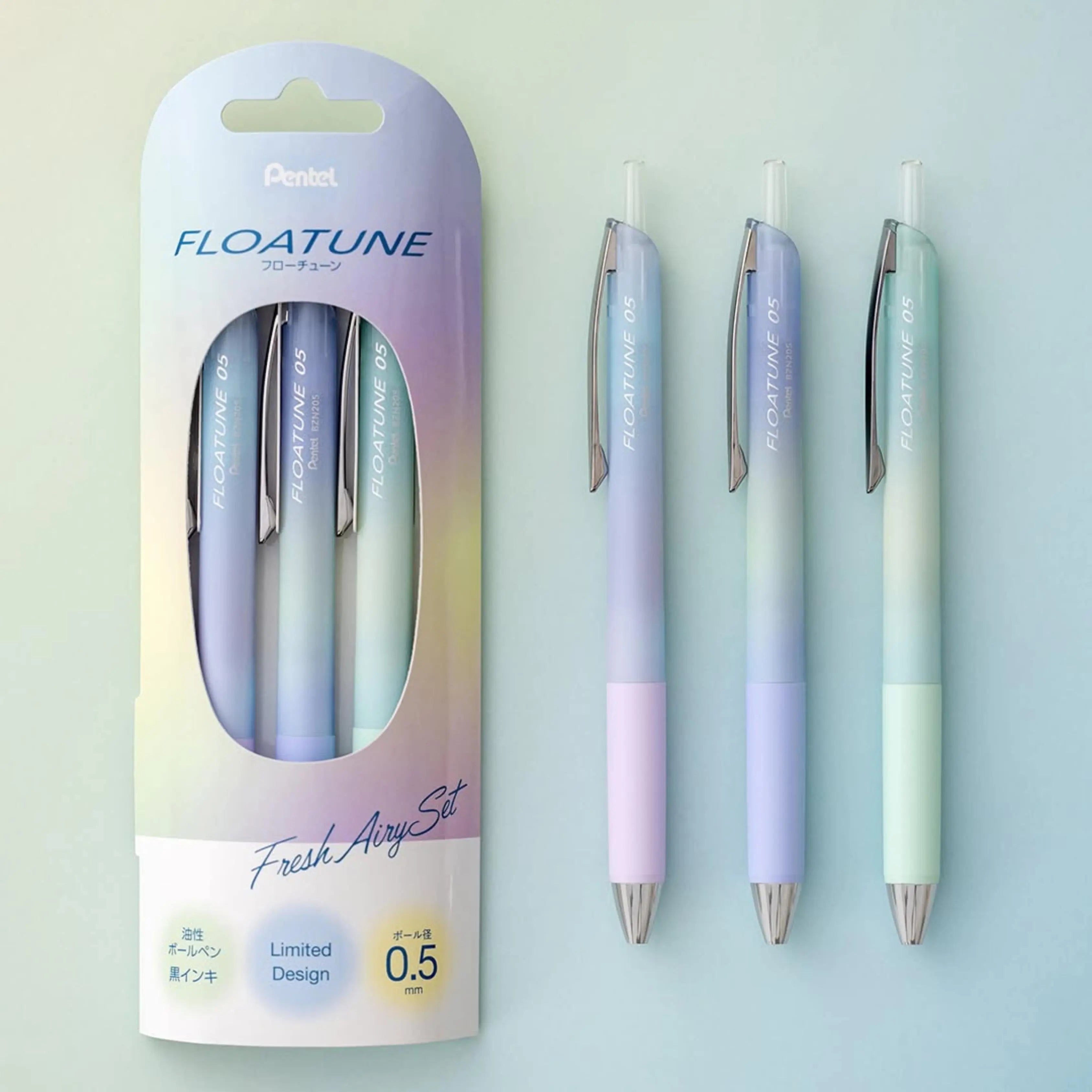 Fresh Airy Limited Edition Set, Pentel Floatune RT Rollerball, (0.5mm ...