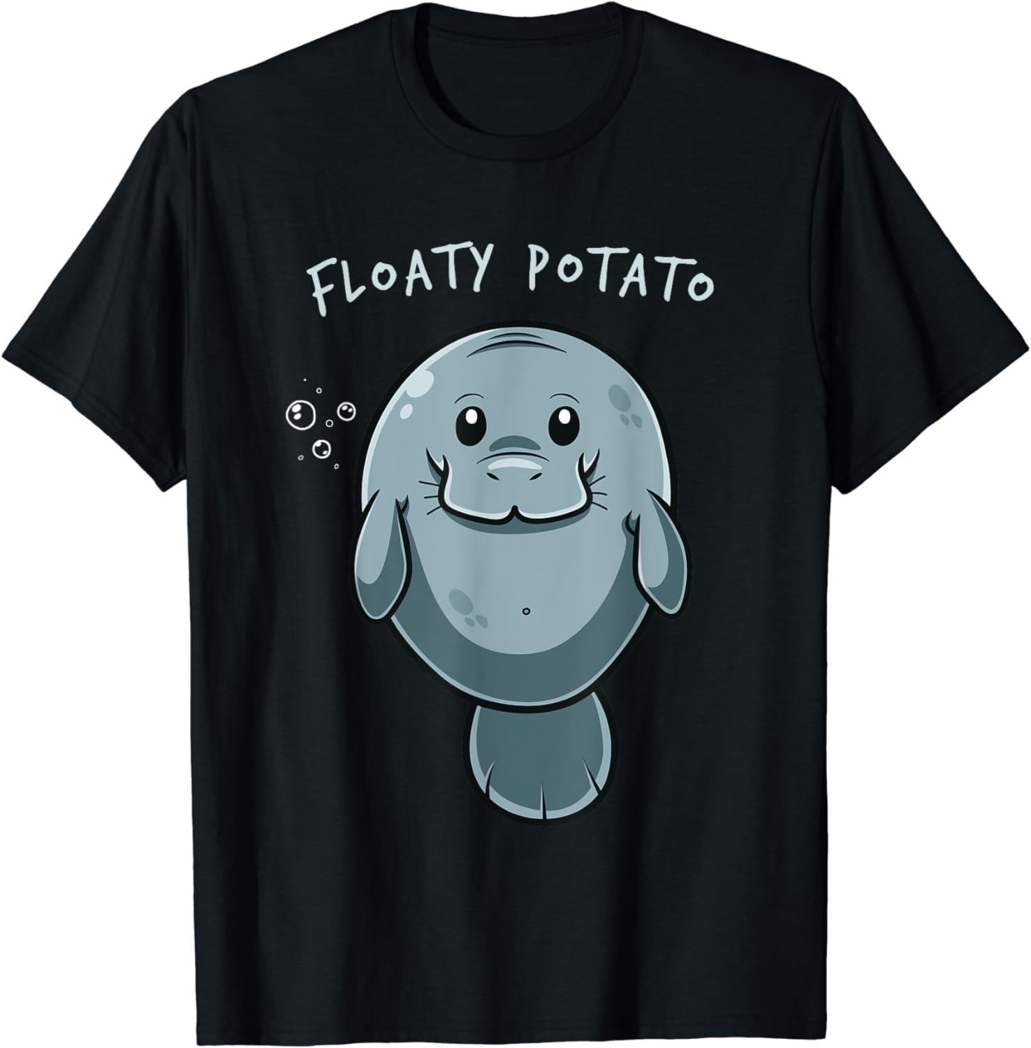 Floaty Potato Funny Manatee Sea Animal Manatees Potatoes T-Shirt ...