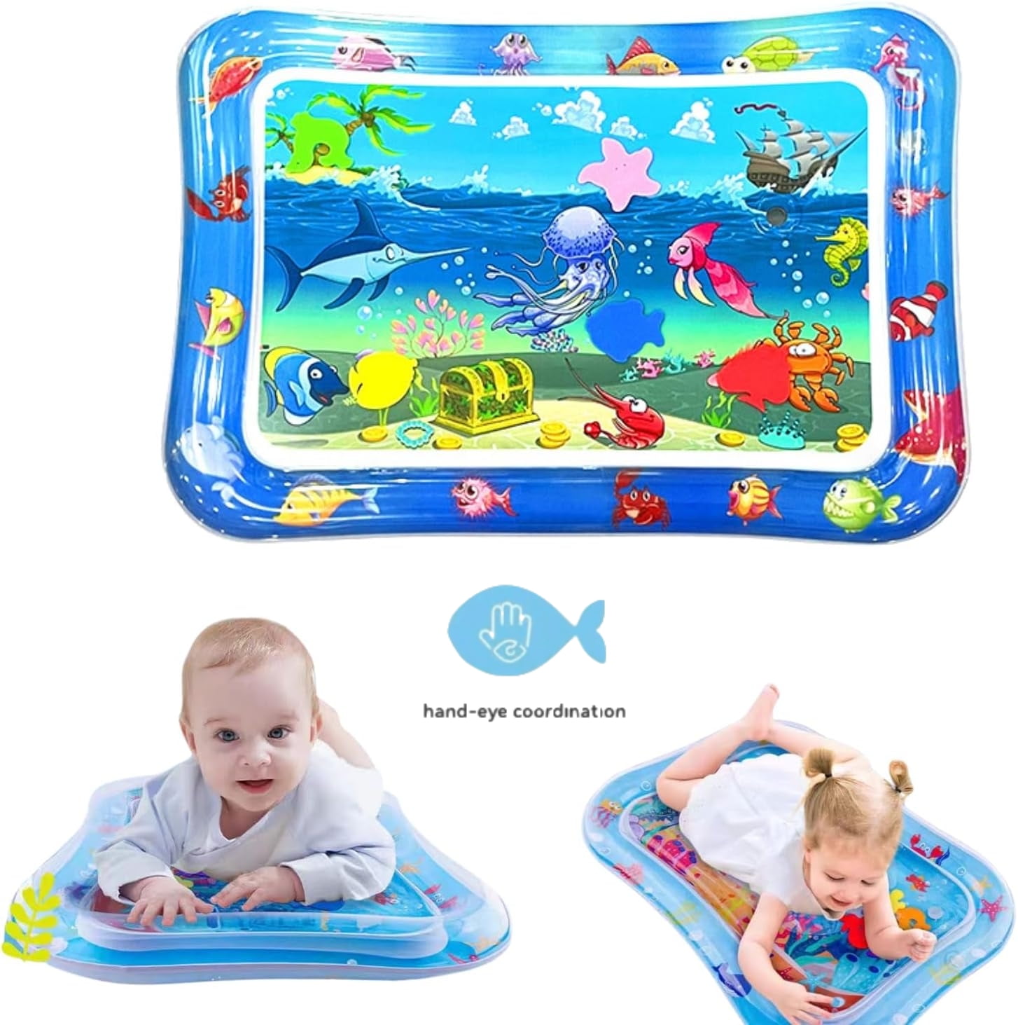 Floatyfun Aqua Play Mat, Inflatable Tummy Time Water Mat, Summer Fun ...