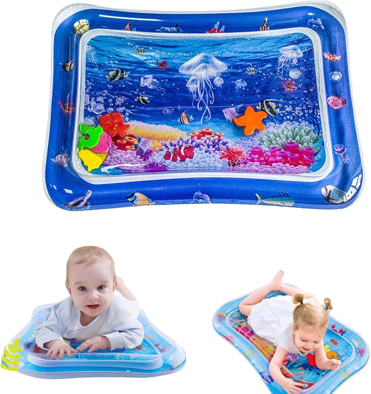 Floatyfun Aqua Play Mat, Inflatable Tummy Time Water Mat, Summer Fun ...